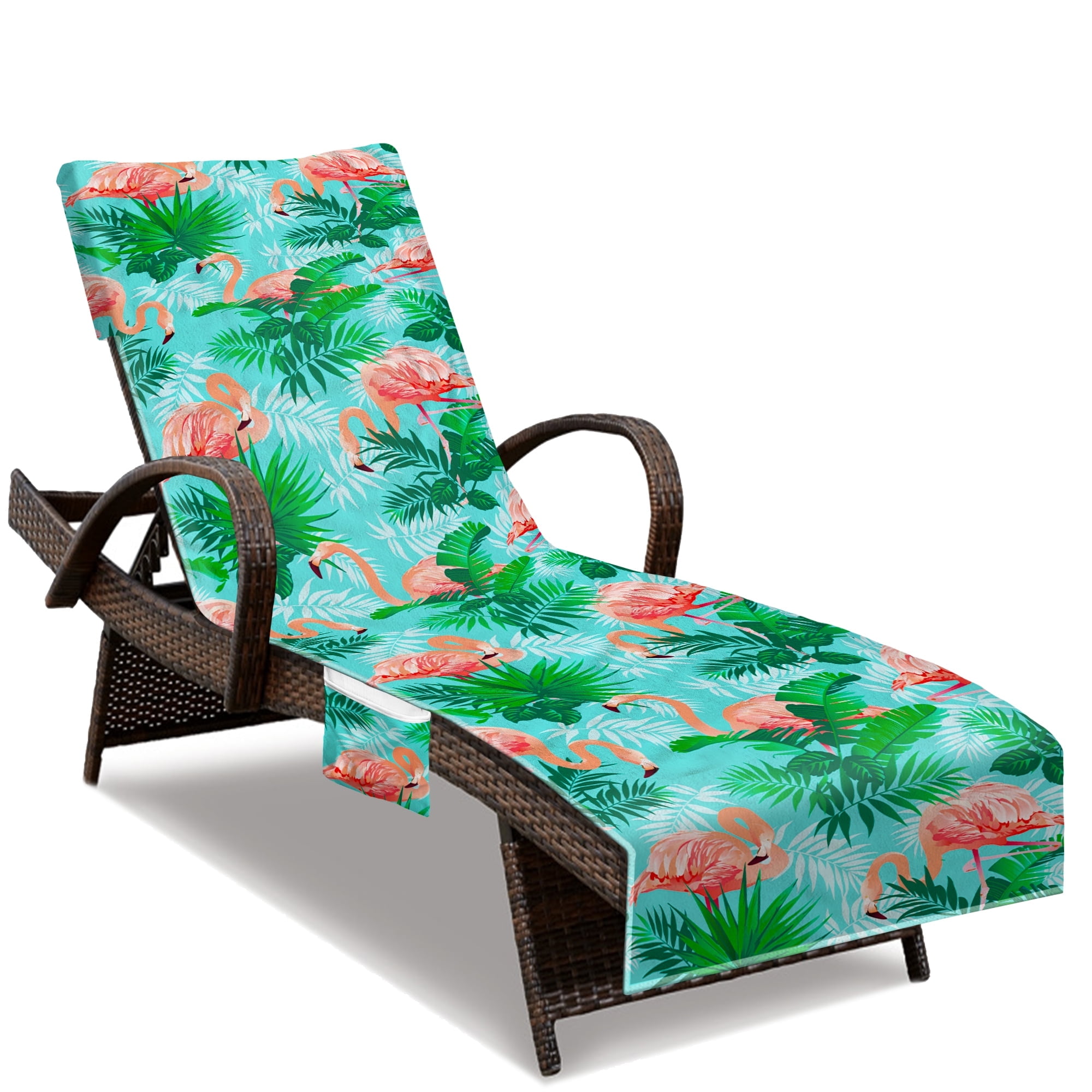 Poedist 85' x 30' x 0.10' Flamingo Theme Green Outdoor Lounge Chair ...