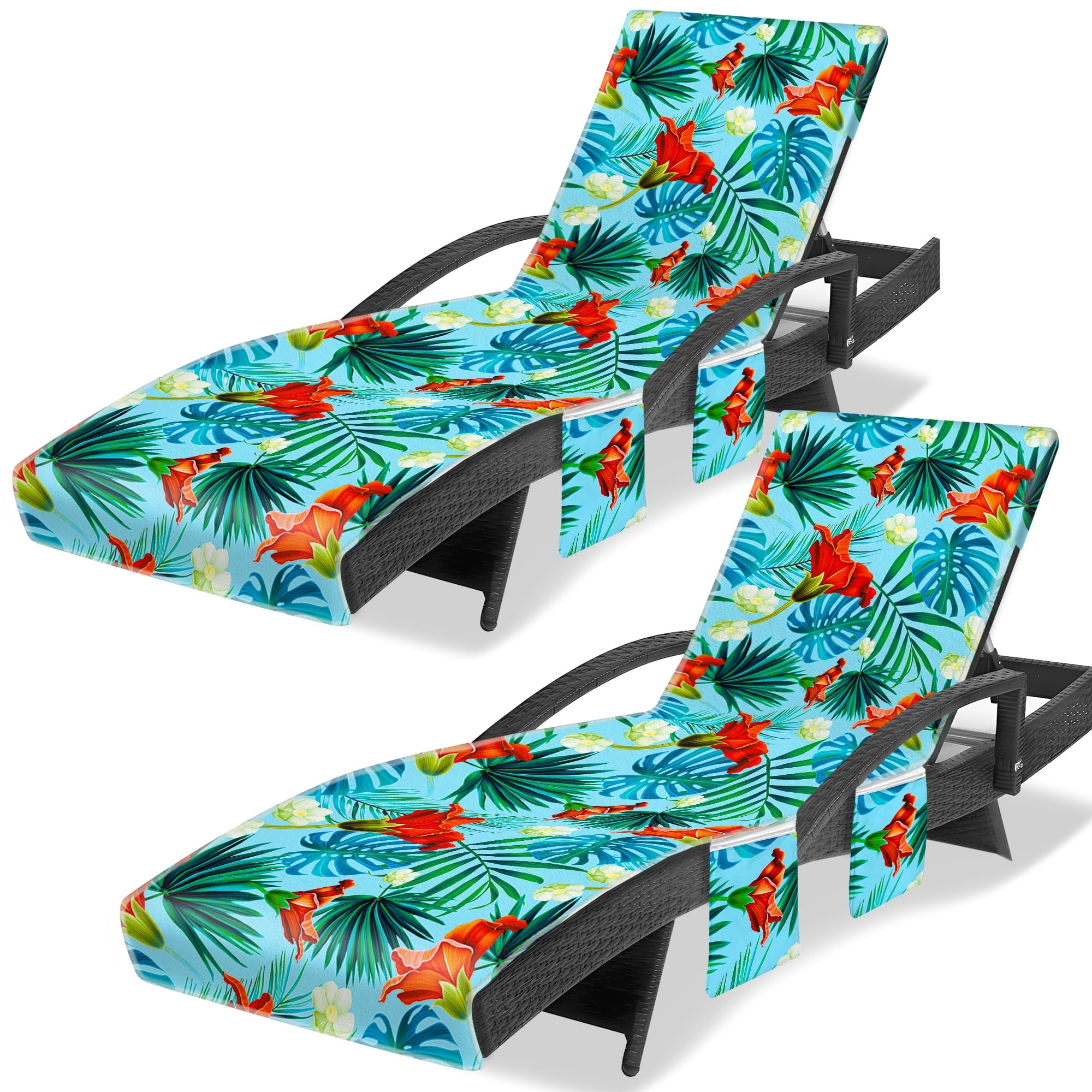 Poedist Lounge Chair Towel Cover, Chaise Lounge Cover (Pack of 2 ...