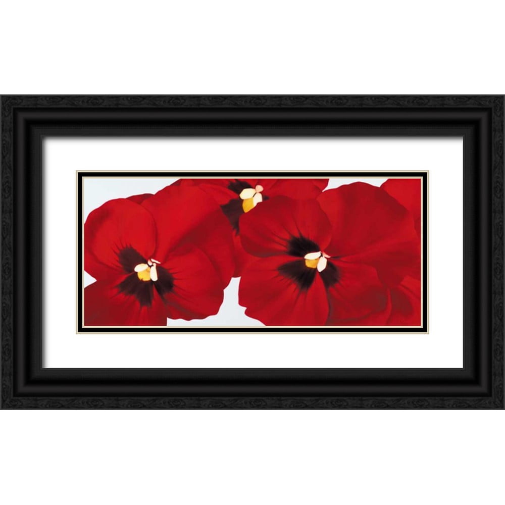 Poelstra-Holzhaus, Yvonne 14x8 Black Ornate Wood Framed with Double ...