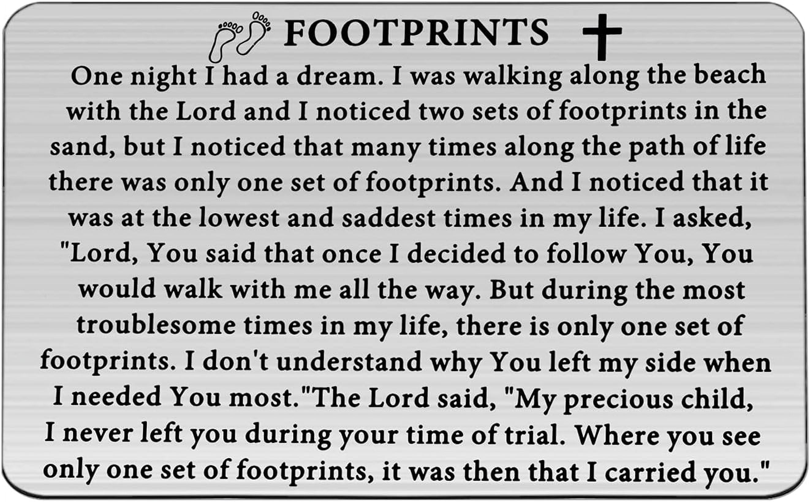 Poem Gifts Metal Wallet Insert Card It Was Then That i Carried You ...