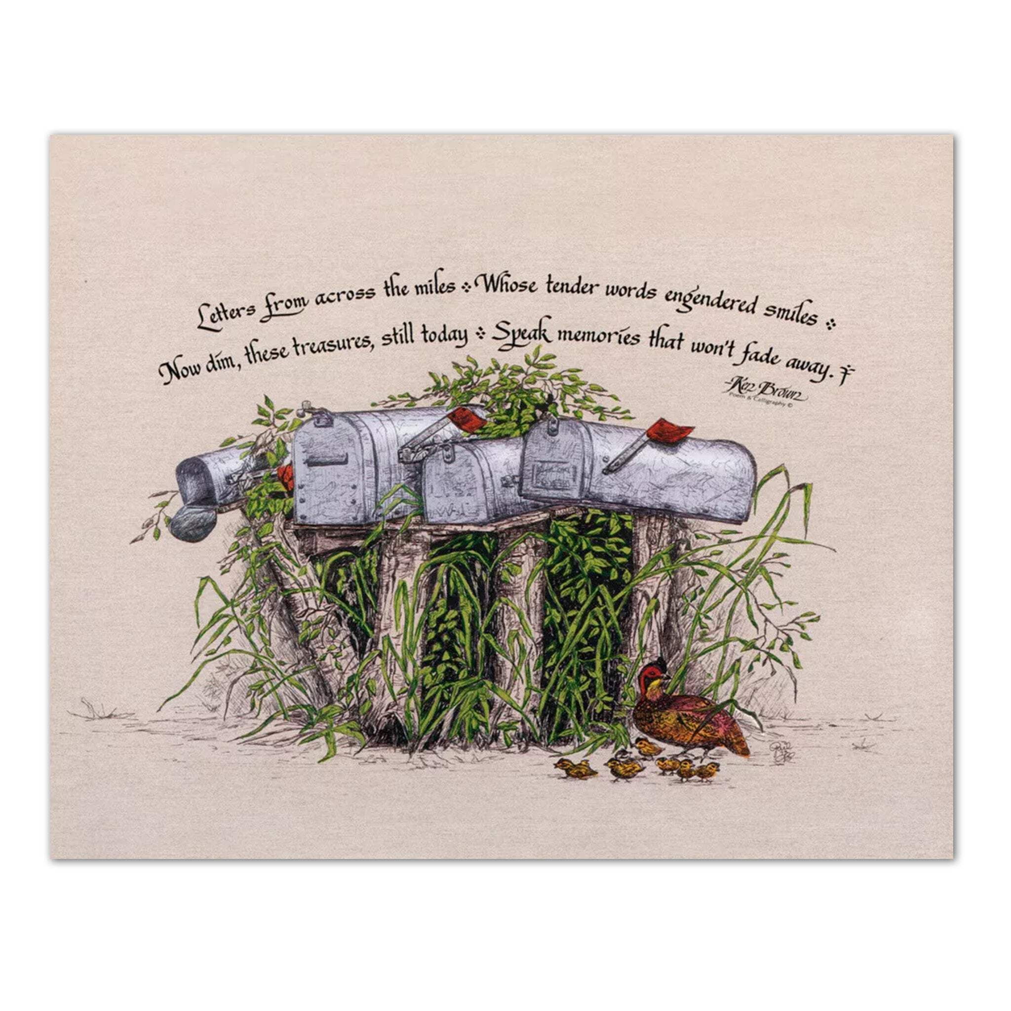 Poem Letters from Days Gone By with Old Mailboxes Wall Picture 8x10 Art ...