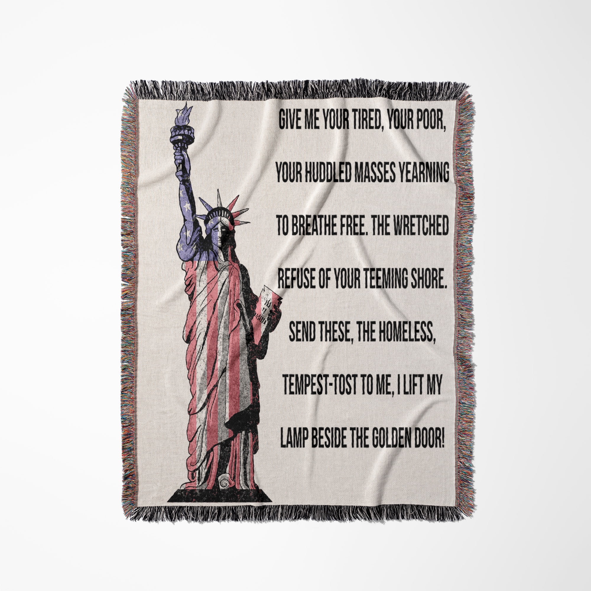 Poem Of The Statue Of Liberty, The New Colossus With Flag Colors ...