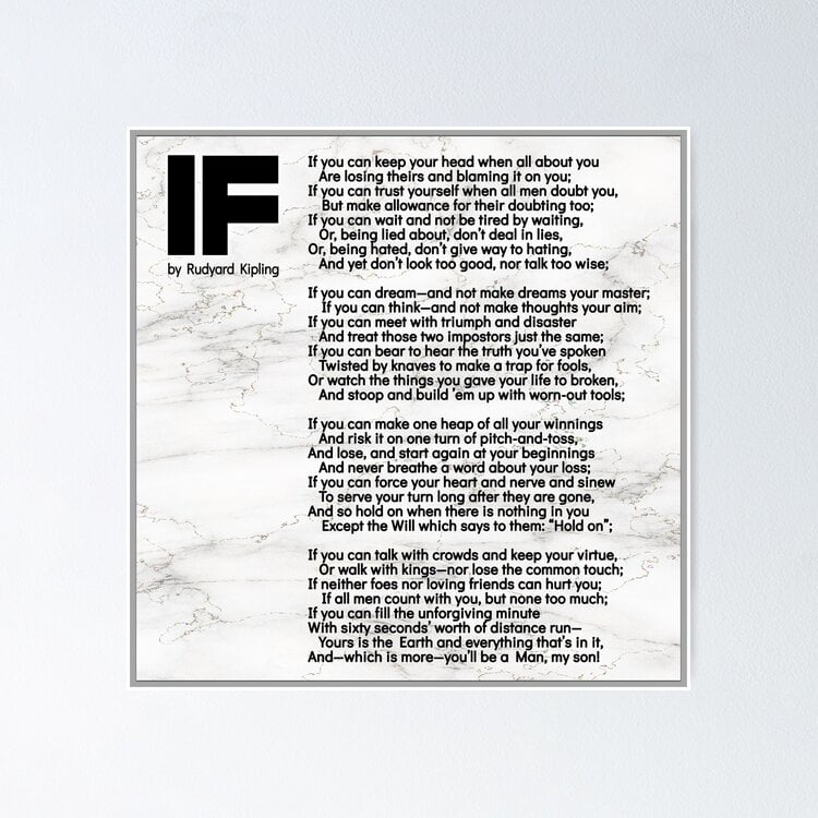 If Poem By Rudyard Kipling - If | Poster And Other Formats | Wall Art ...