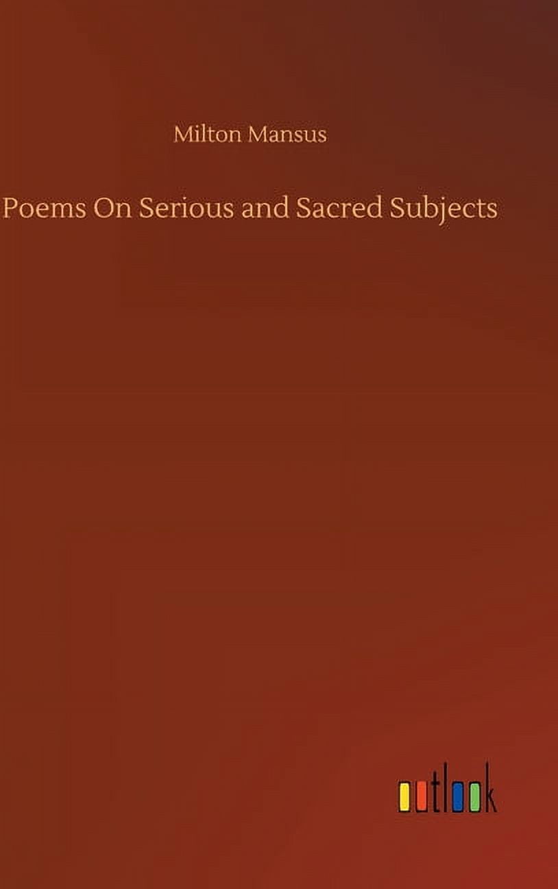 Poems On Serious And Sacred Subjects - 9783752358568 - Walmart.com