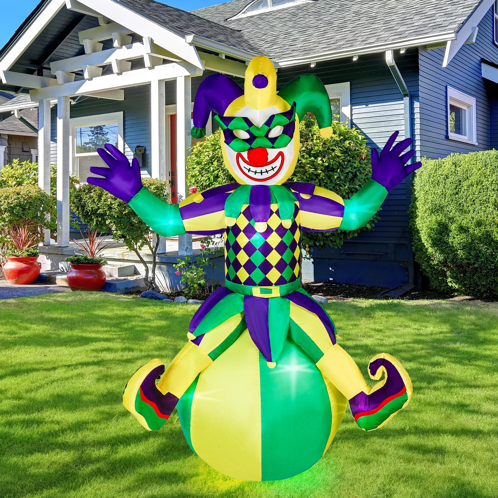 Poen 6 ft Mardi Gras Inflatable Outdoor Yard Decoration Holiday ...