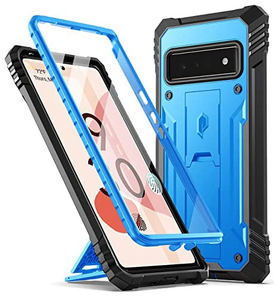 Poetic Revolution Case for Google Pixel 6 Pro, Heavy Duty Full Body Cover with Kickstand, Blue ...