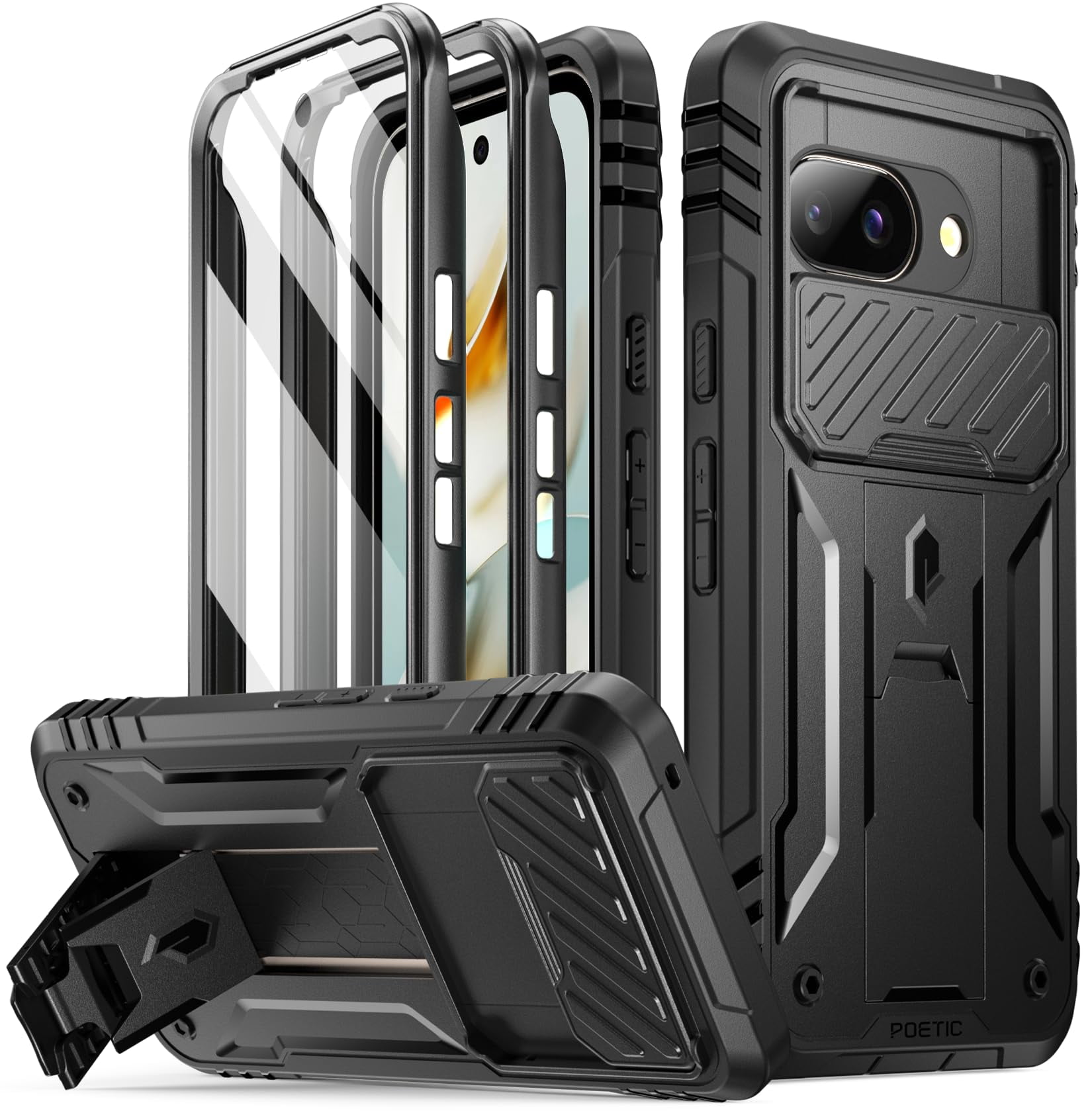 Poetic Revolution Case for Google Pixel 9A 5G, [Slide Camera Cover ...