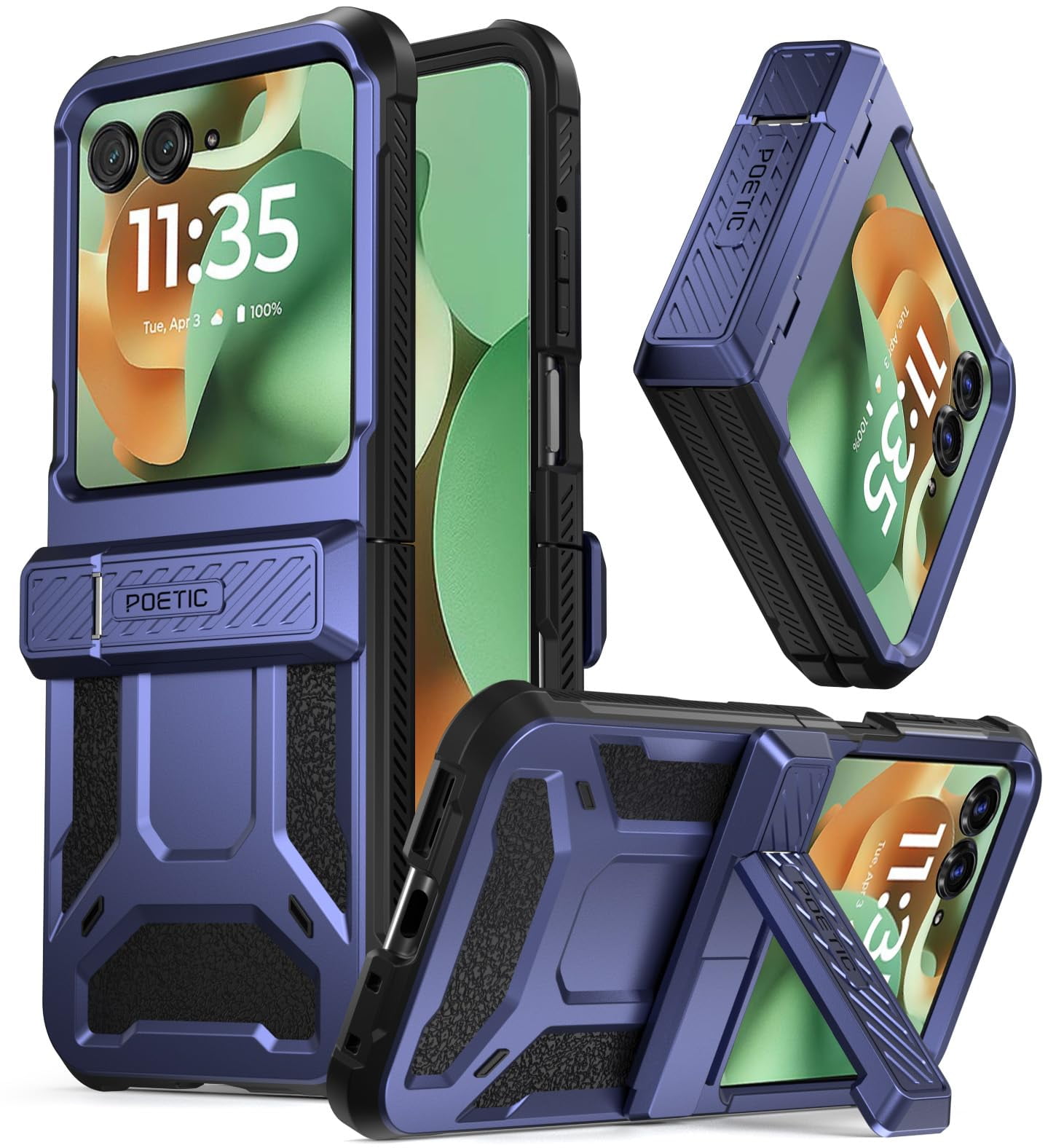 Poetic Spartan Case for Moto Razr 2024/2025, [Kickstand][Hinge ...