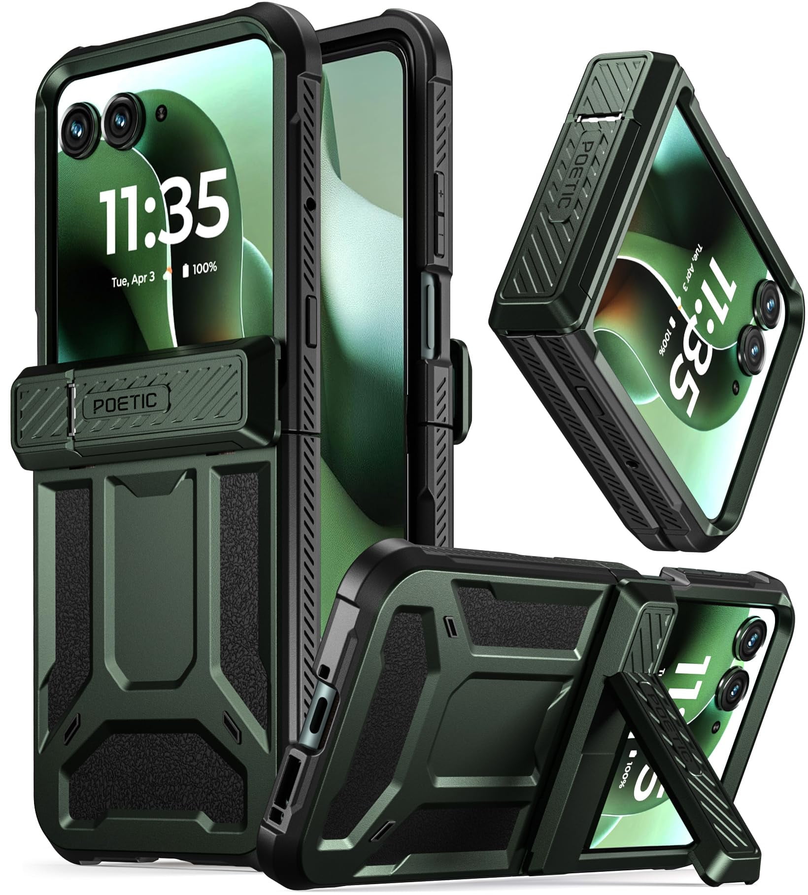 Poetic Spartan Case for Moto Razr Ultra 2025, [Kickstand][Hinge ...
