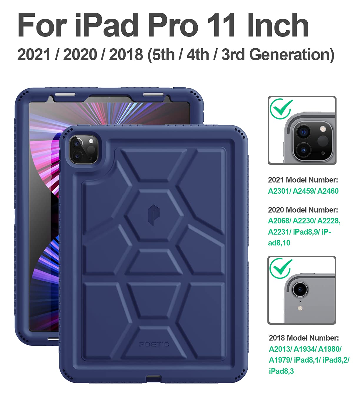 Poetic TurtleSkin Case for iPad Pro 11 Inch 3rd Gen 2021, Heavy Duty ...