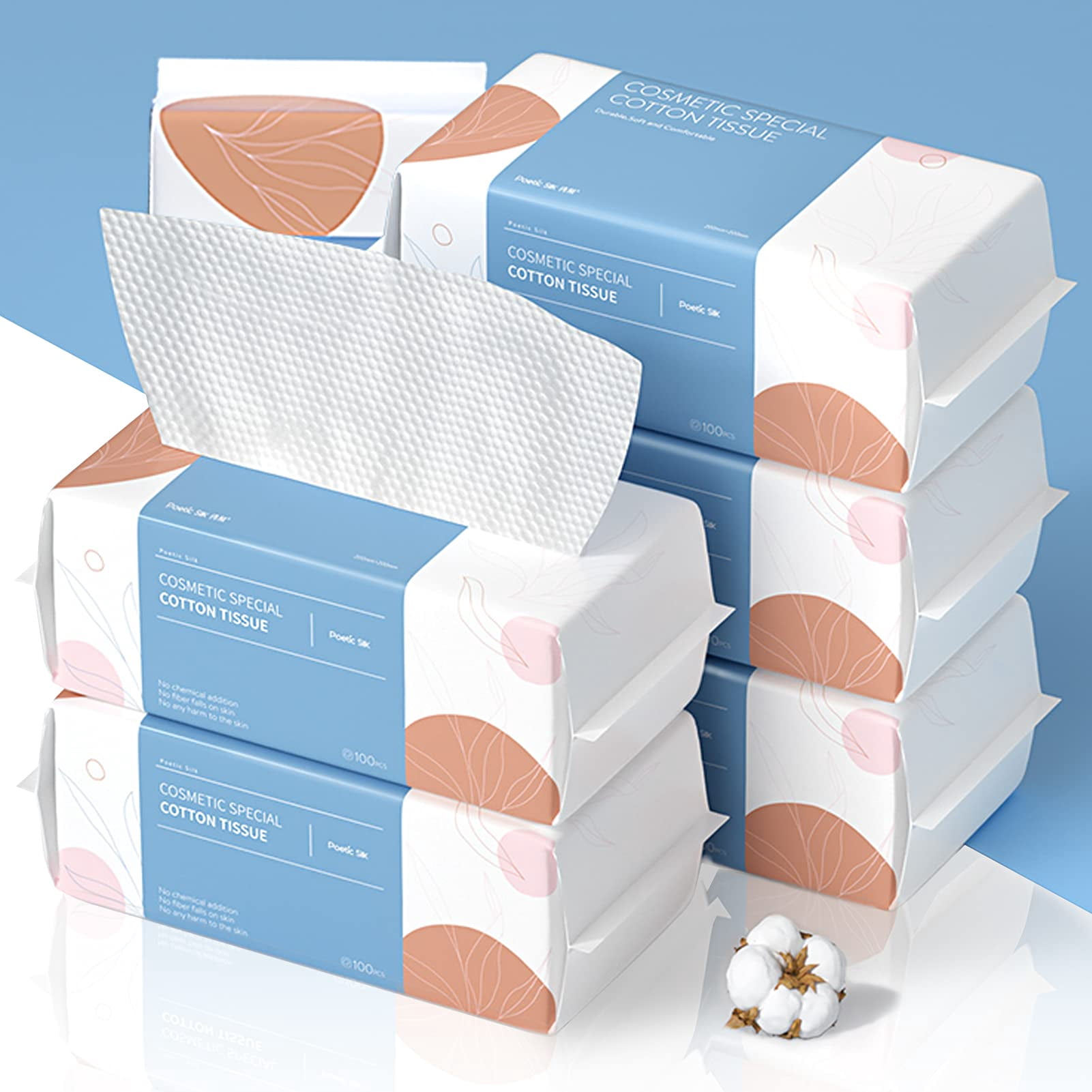 PoeticEHome Soft Dry Wipe 6 Pack, 100% Cotton Tissues, Lint Free Facial ...