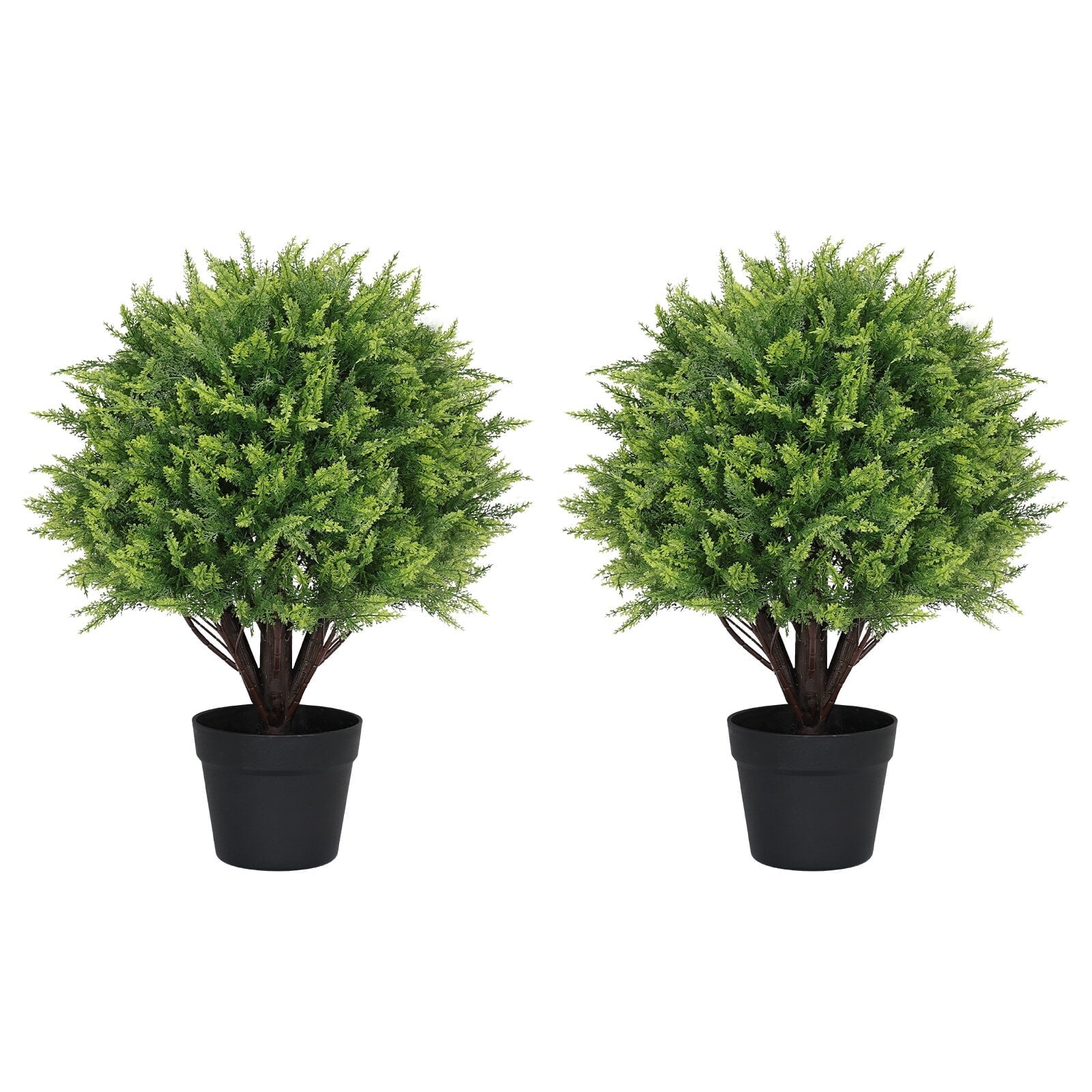 poetree 24" Artificial Cedar Topiary Ball in Pot – Realistic UV ...