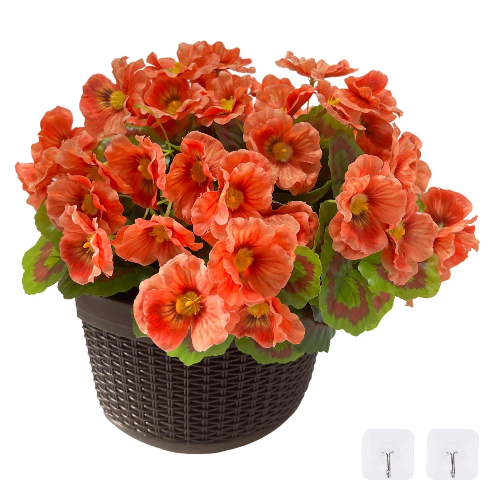 poetree 12 inch Hanging Planter Pots, Artificial Flowers, Indoor ...