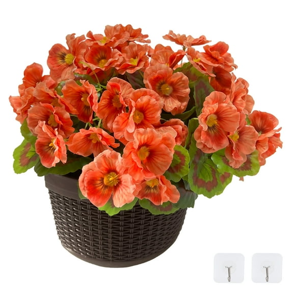 poetree 12 inch Hanging Planter Pots, Artificial Flowers, Indoor ...