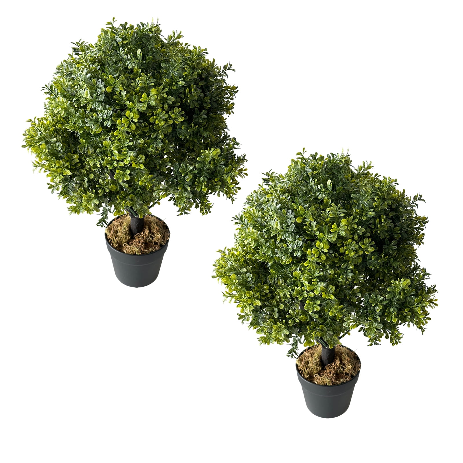 Poetree Artificial 24" Small Boxwood Tree, Faux Potted Topiary Plant ...