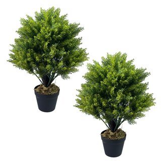 Poetree Artificial 24" Small Boxwood Tree, Faux Potted Topiary Plant ...