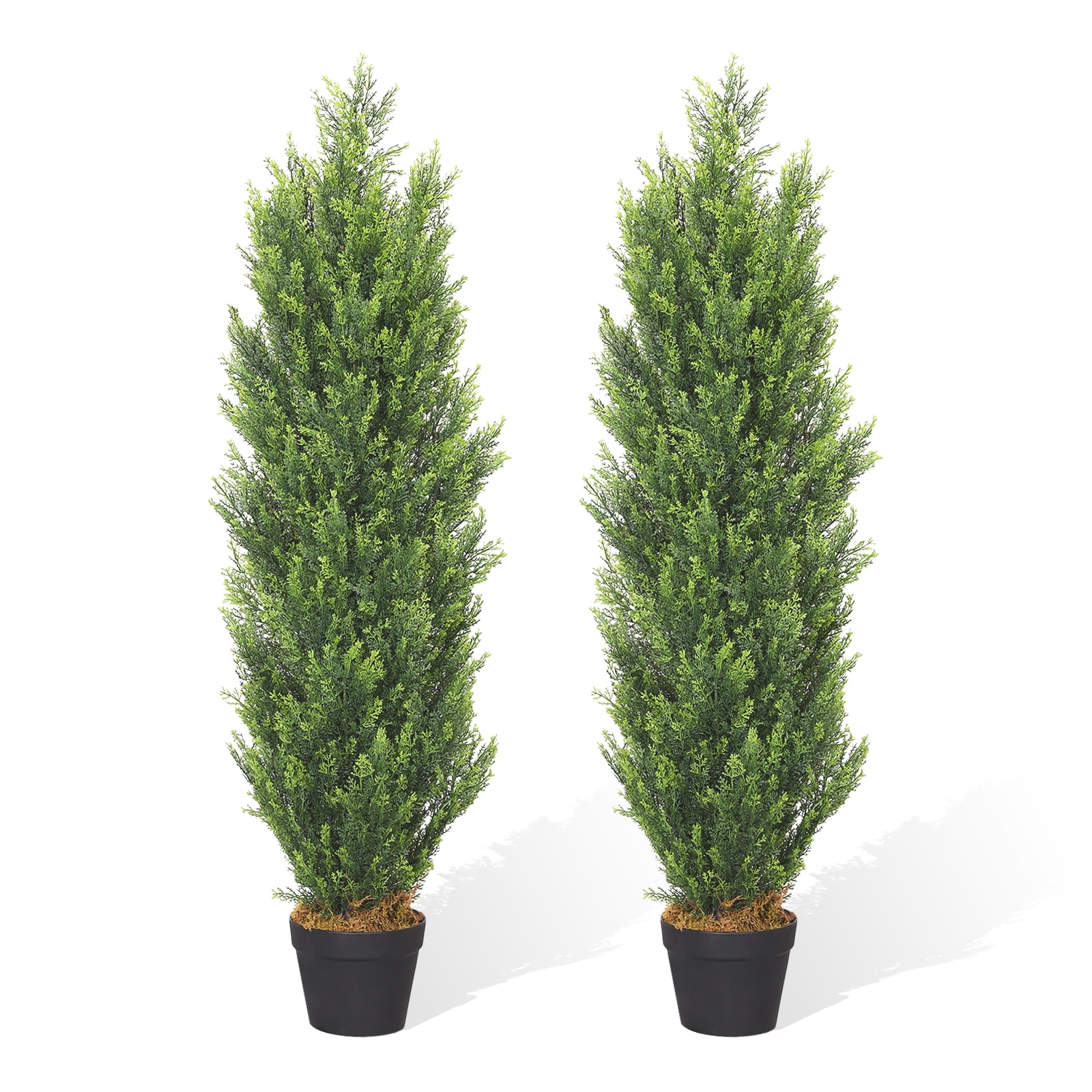 Poetree Artificial Tree 2 Pack 4 ft Outdoor Artificial Topiary Cedar ...