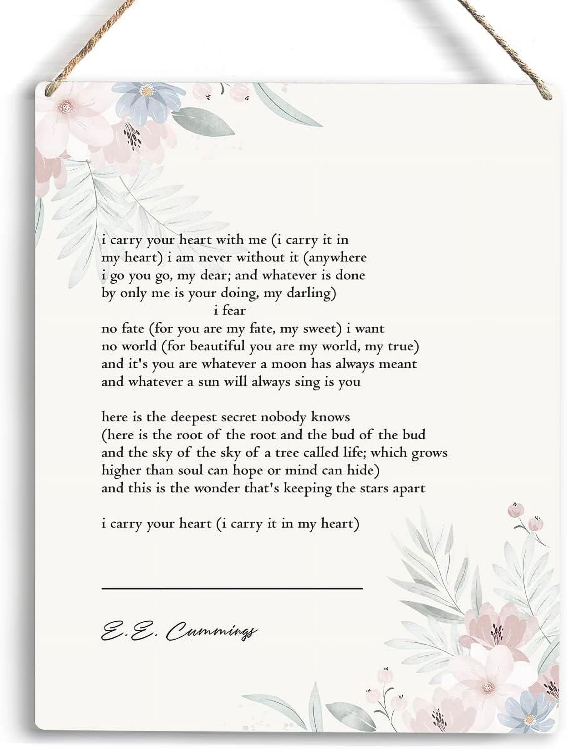 Poetry Gift I Carry Your Heart with You Poetry Wall Decoration Quotes ...