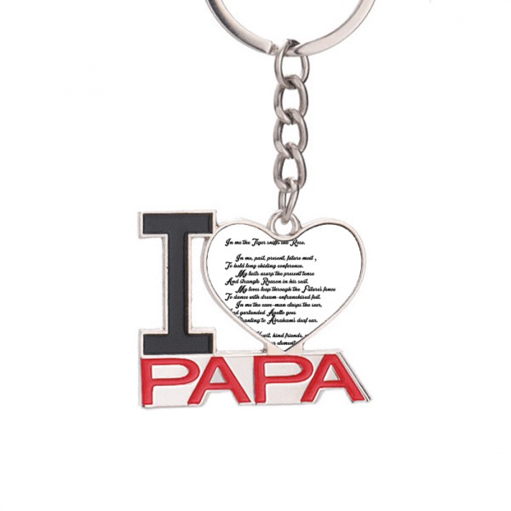 Poetry Quote Tiger Sniff The Rose Keychain Metal Keyring Holder Love ...