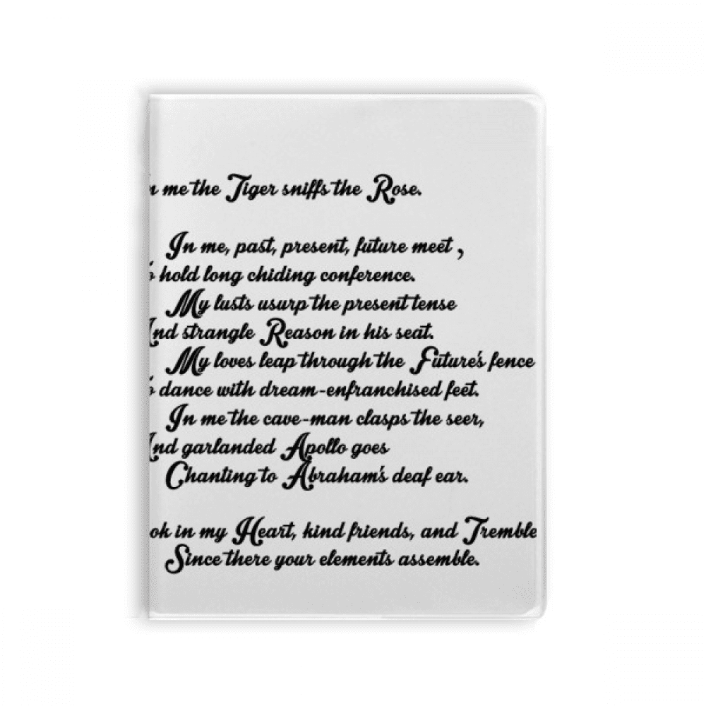 Poetry Quote Tiger Sniff The Rose Notebook Gum Cover Diary Soft Cover ...