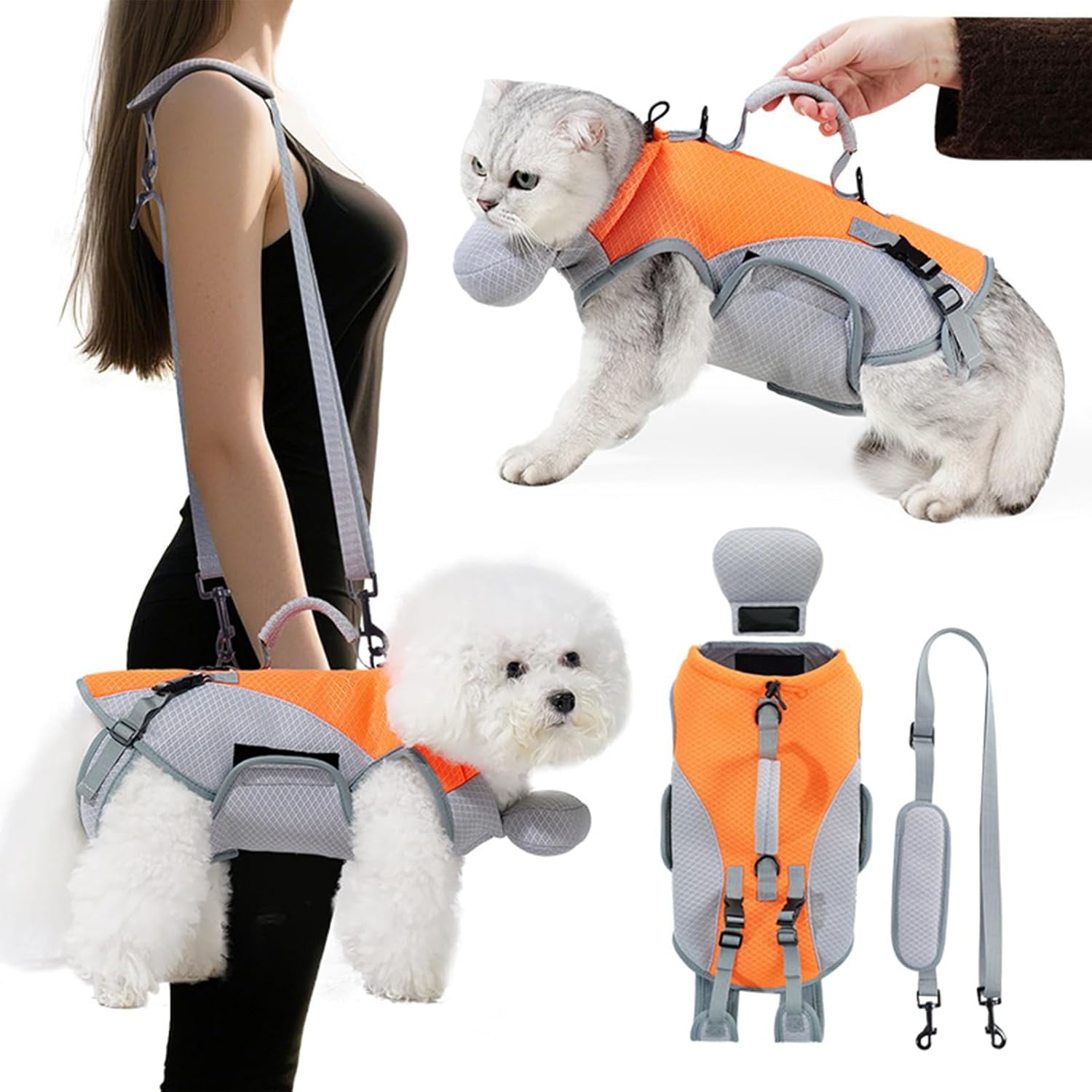 Poezone Dog Carrier Backpack, 2 in 1Cat Carrier Puffy Backpack ...