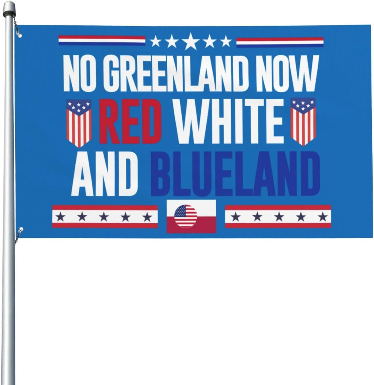 Pofeisi Red White Blue Flag 3x5 | No Greenland Now Funny Banner ...