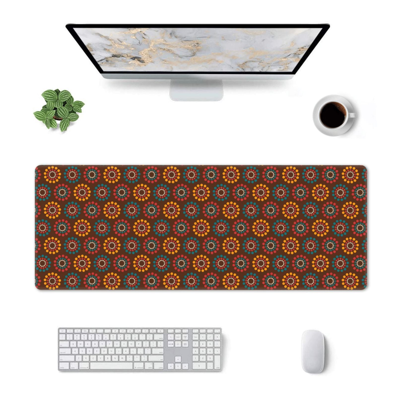 Pofeuu 60s and 70s Aesthetic1 Print Desk Mat for Keyboard and Mouse ...