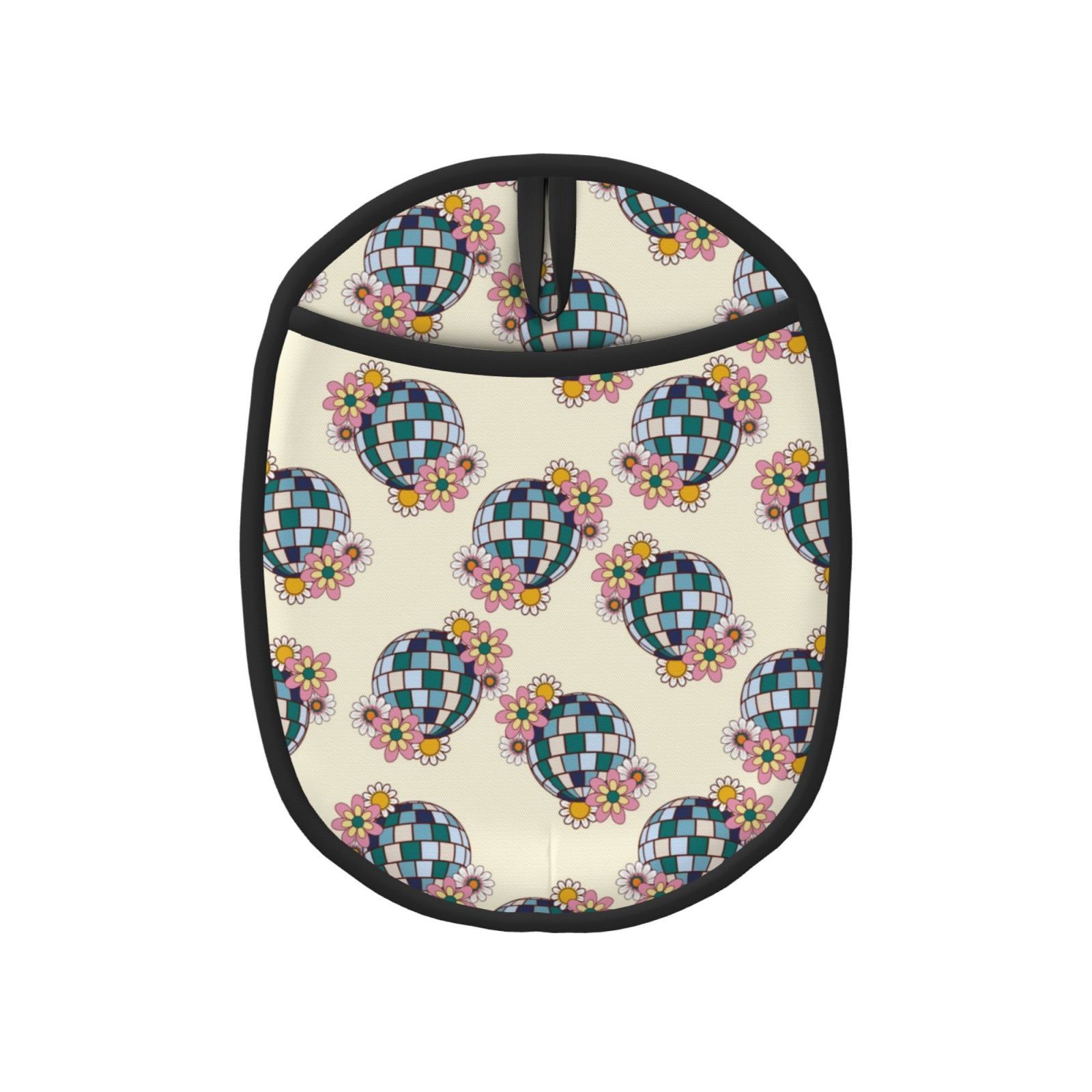Pofeuu 70s Disco Ball Print Silicone Pot Mat Mitten With Hanging Loop ...