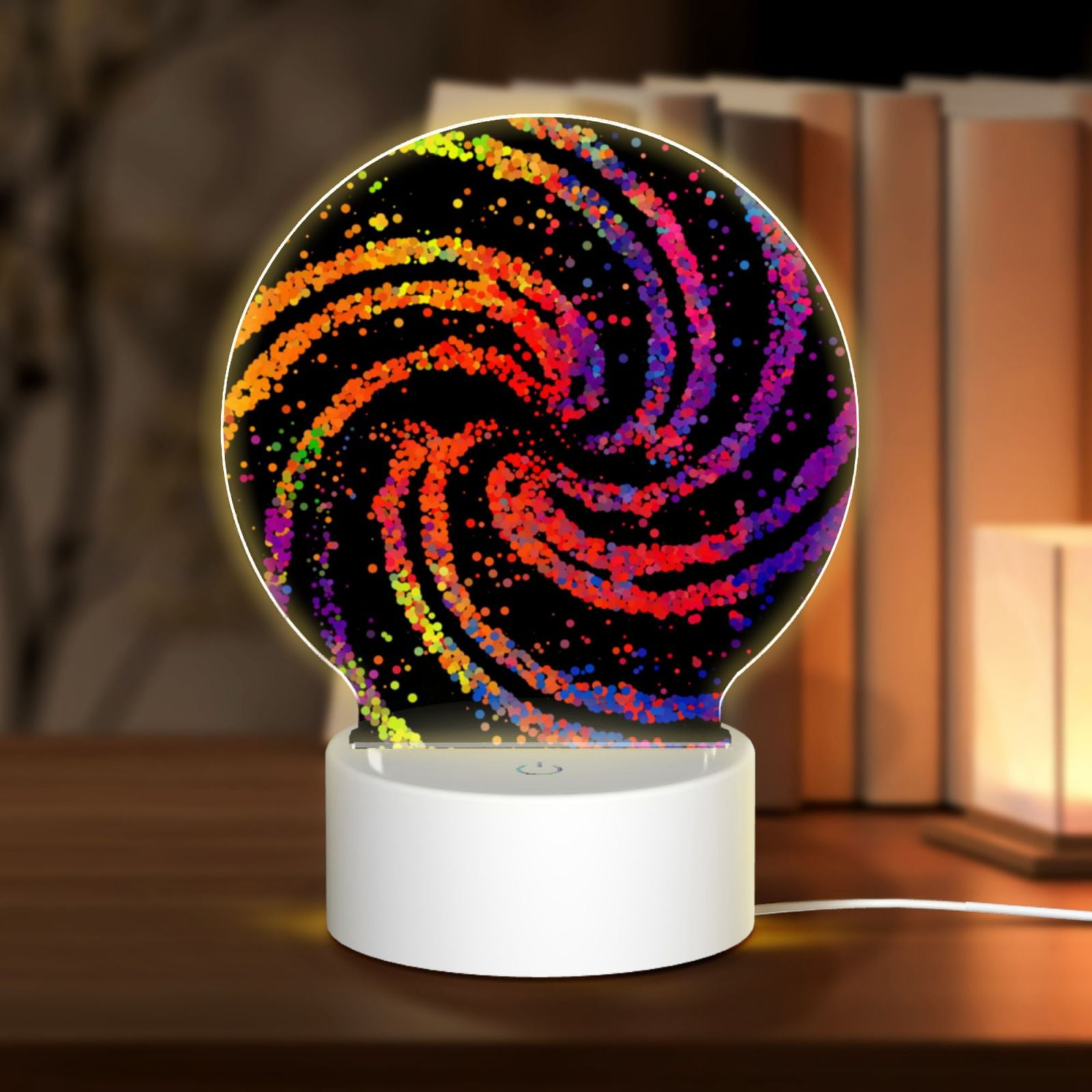 Pofeuu A Bright Abstract Print LED Christmas Night Light Lamp Base Gift ...