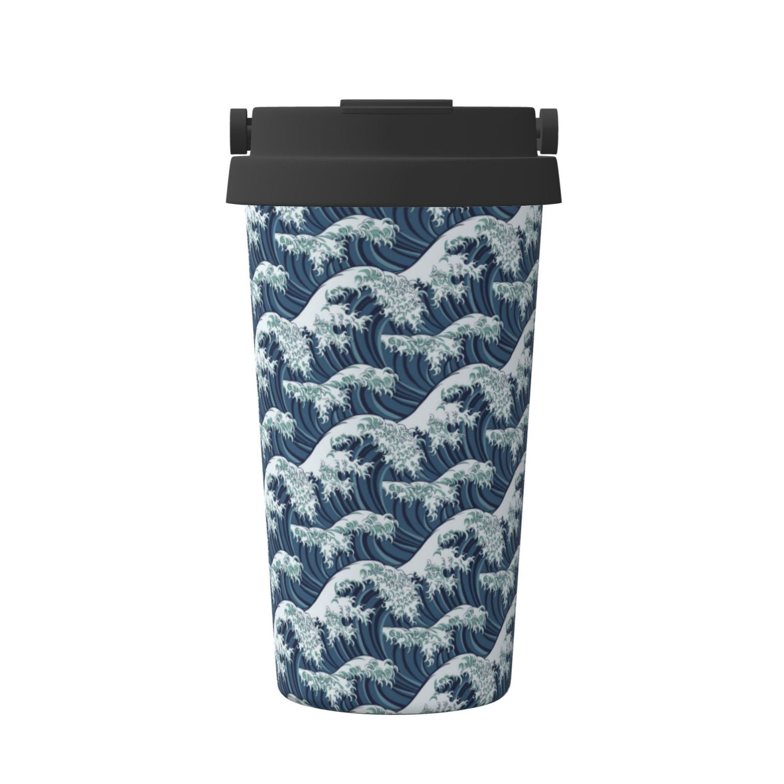 Pofeuu A Japanese Great Wave Print Coffee Mug,Iced Coffee Tumbler Cup ...