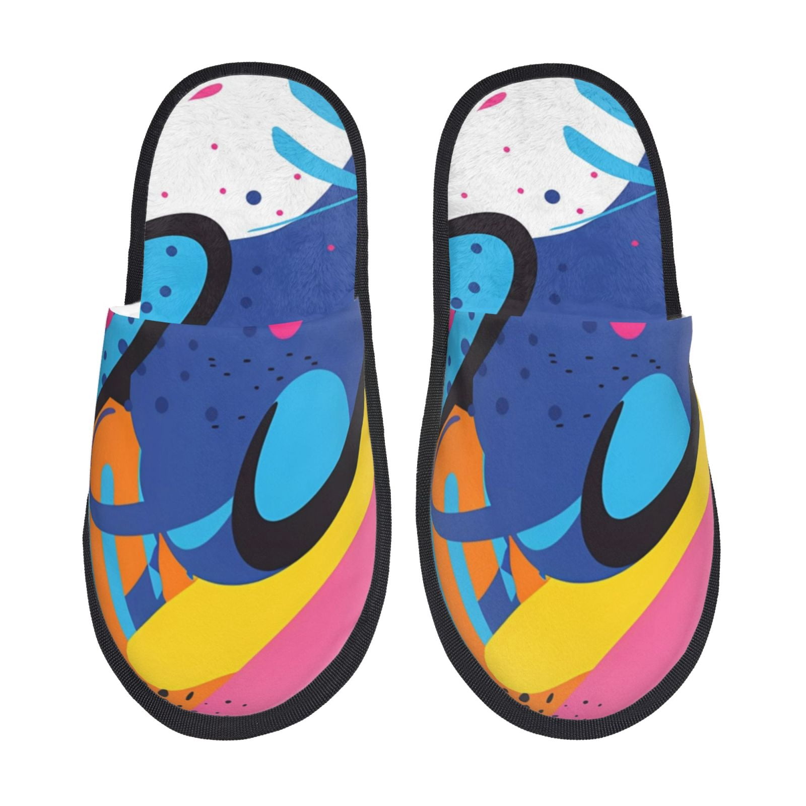 Pofeuu Abstract Color Splash Print EVA Fuzzy House super light Slippers ...