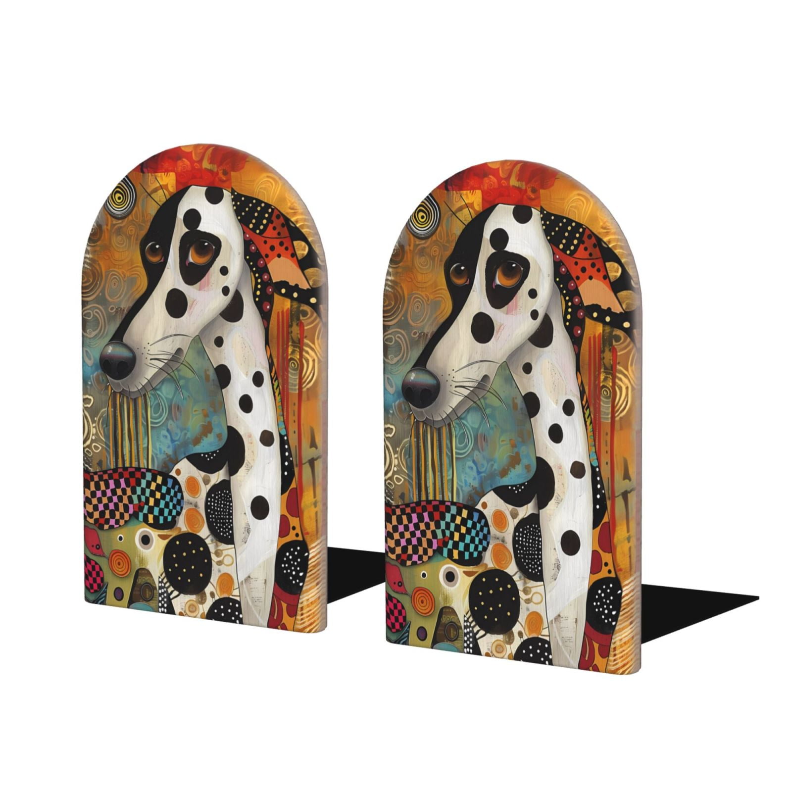 Pofeuu Abstract Dalmatian Art Print Large Bookend Hold Heavy Books ...