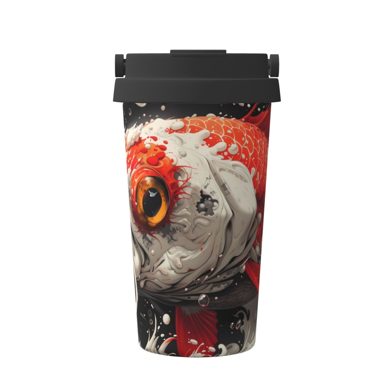 Pofeuu Abstract Red Koi Fish Art Print Coffee Mug,Iced Coffee Tumbler ...