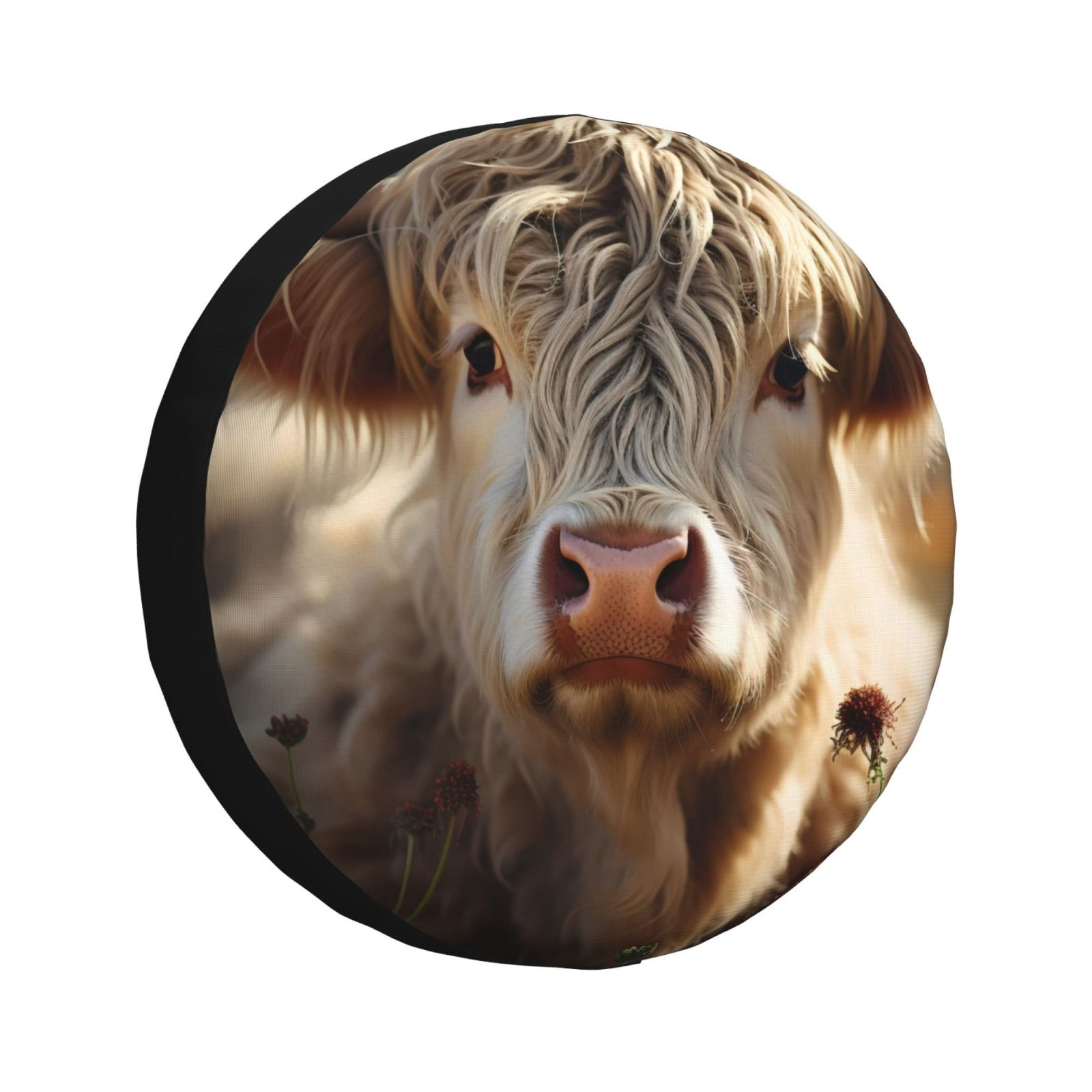 Pofeuu Adorable Flower Field Cow Print Spare Tire Wheel Cover for Car ...