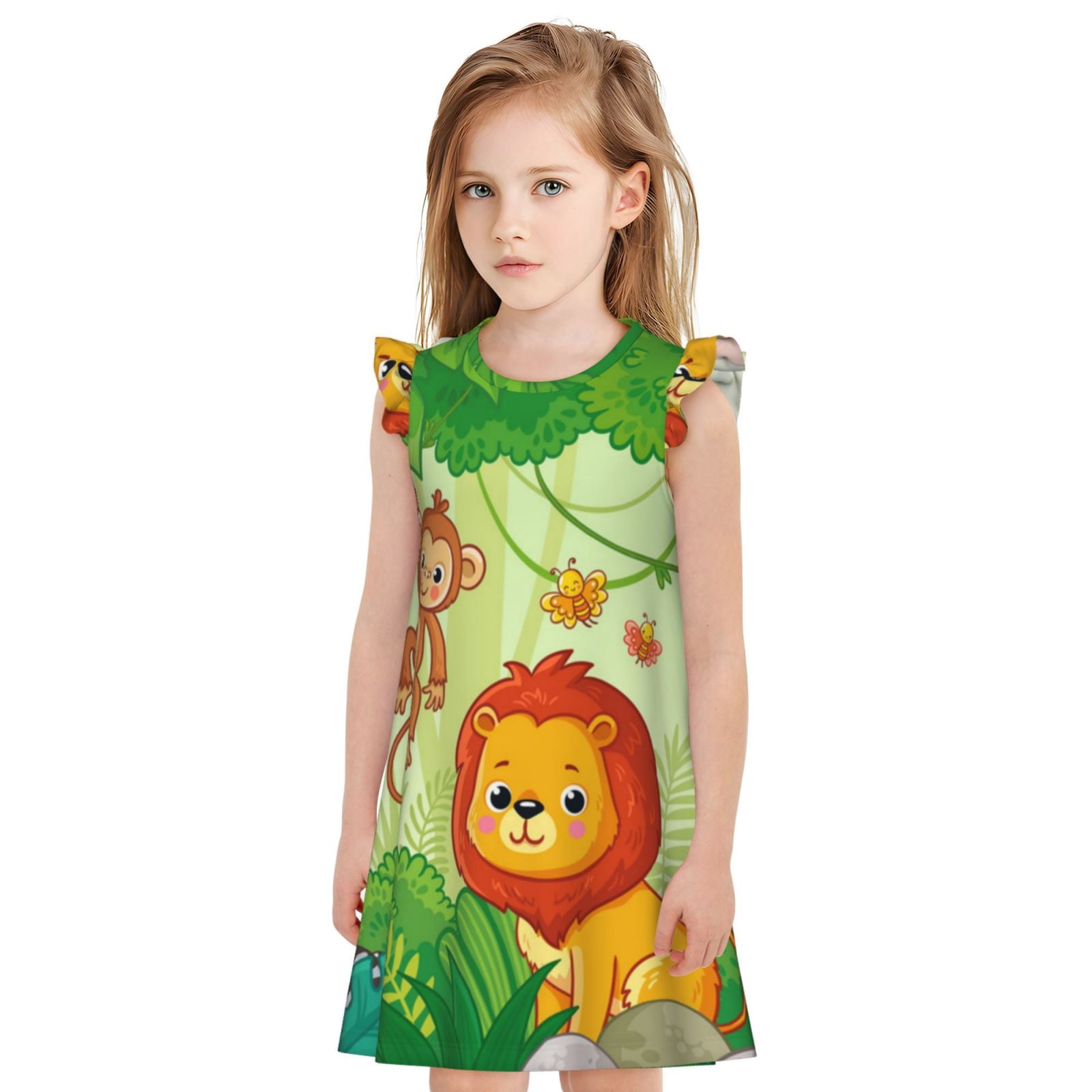 Pofeuu African Animals in the Jungle Print Girls Nightgowns, Nightgown ...