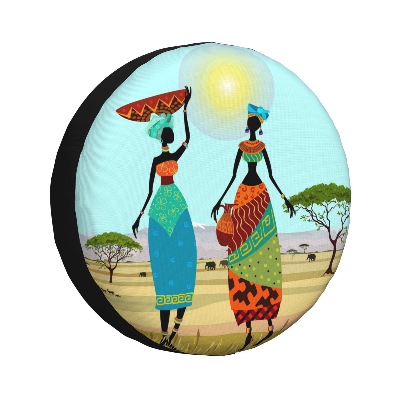 Pofeuu African Women Print Spare Tire Wheel Cover for Car Truck SUV ...