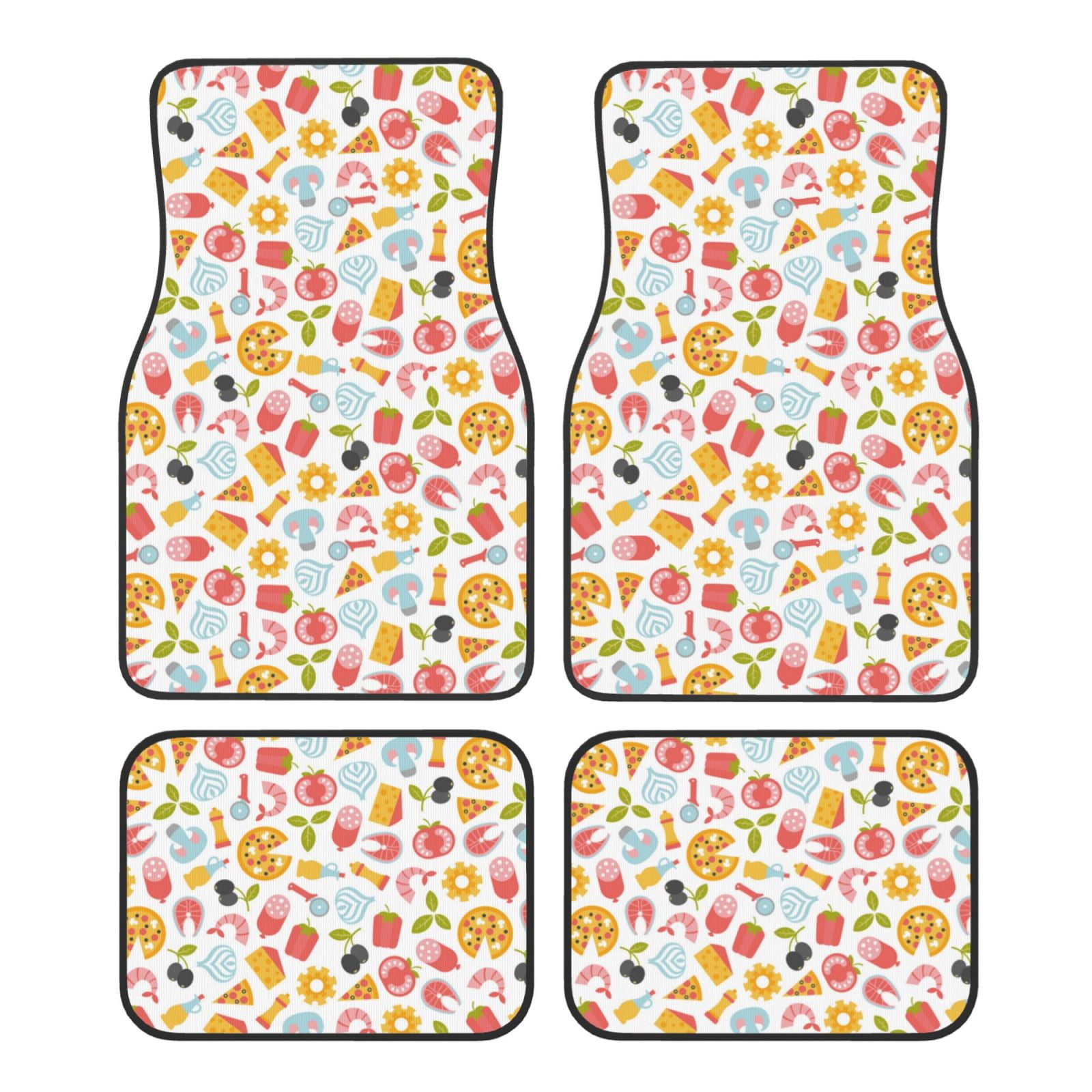 Pofeuu Afternoon Tea Print Car Foot Mat Set of 4 Pieces - All-Weather ...