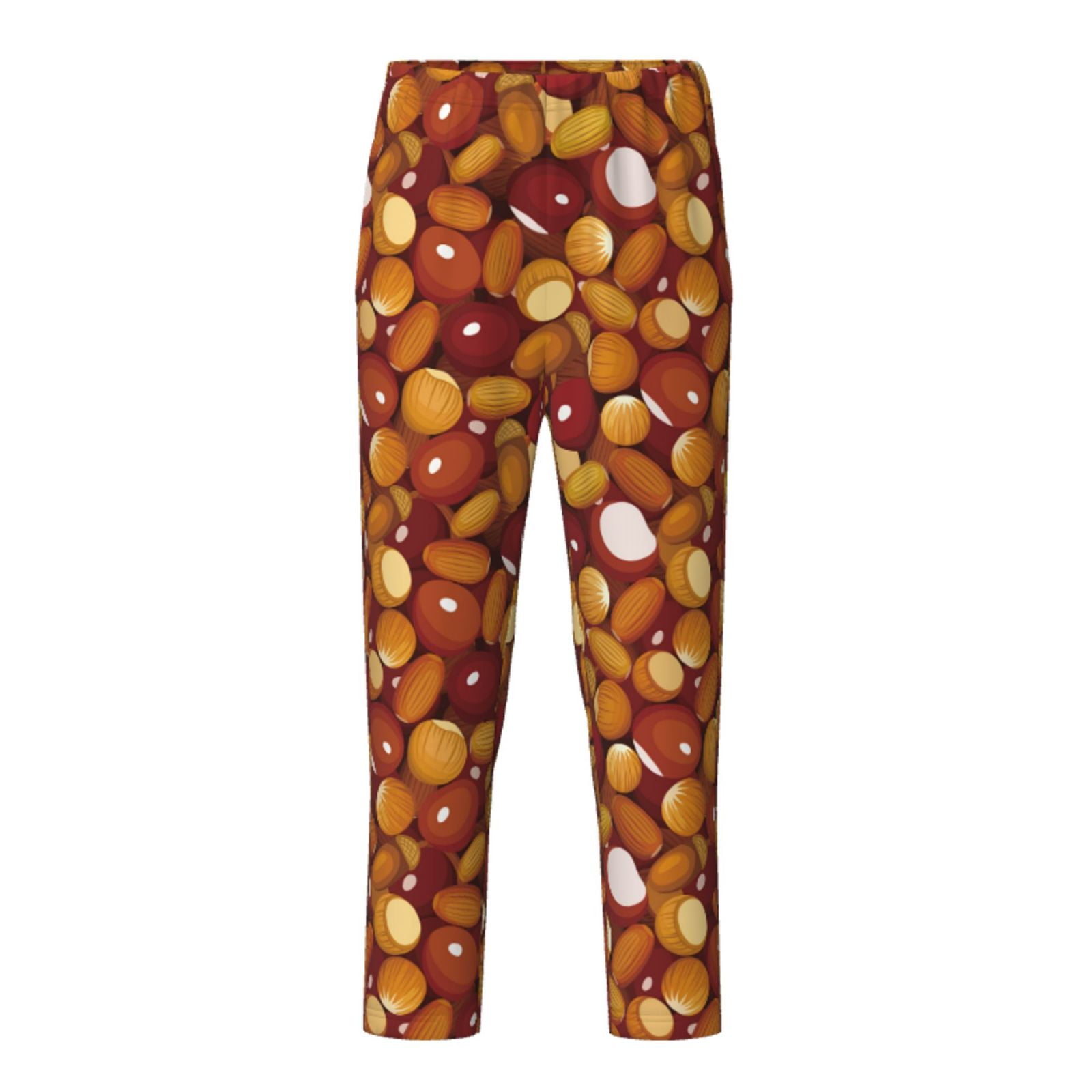 Pofeuu Almond Nuts Print Teenagers' Pajama Pants, Soft Lounge Pajama ...