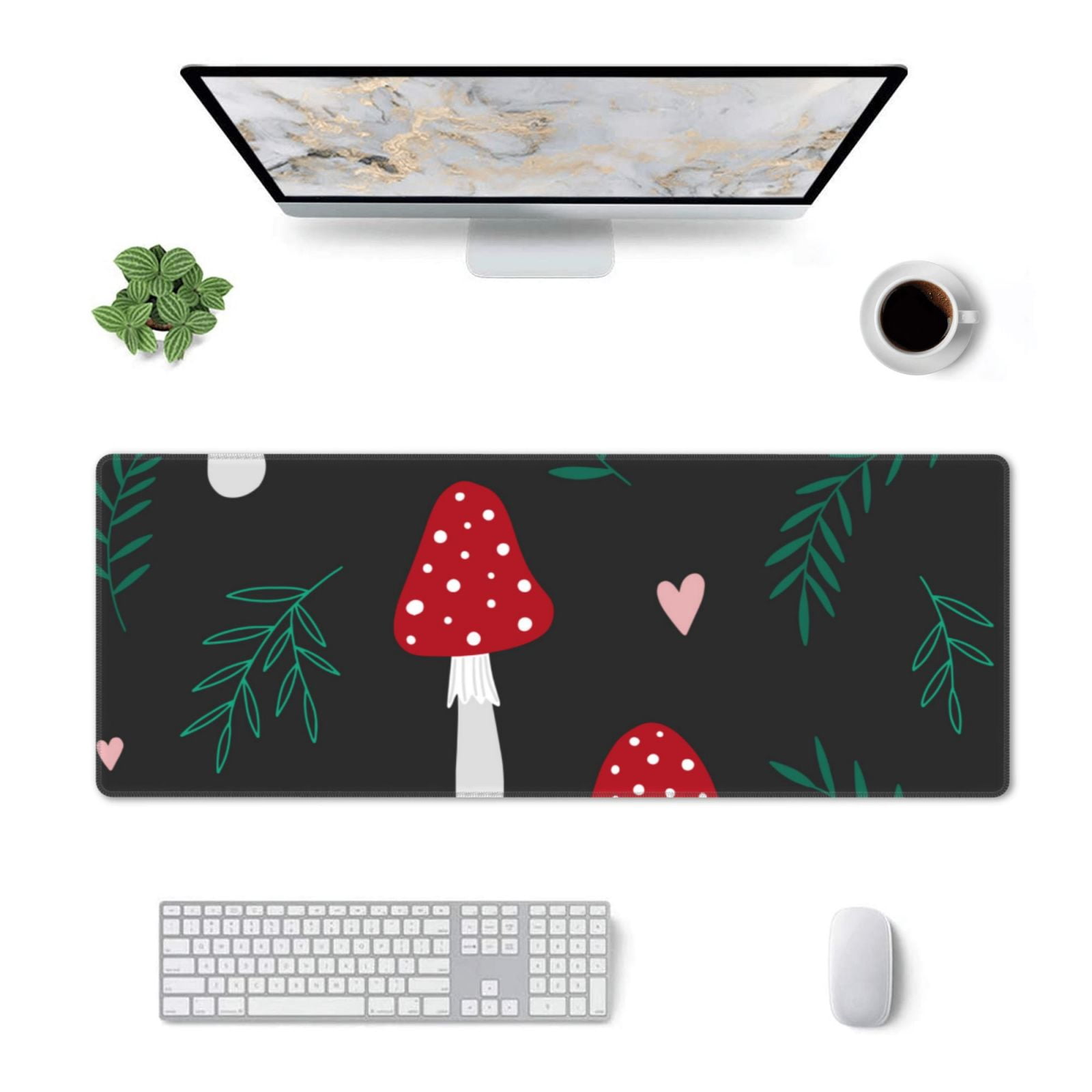 Pofeuu Amanita Mushroom Print Desk Mat for Keyboard and Mouse，Computer ...