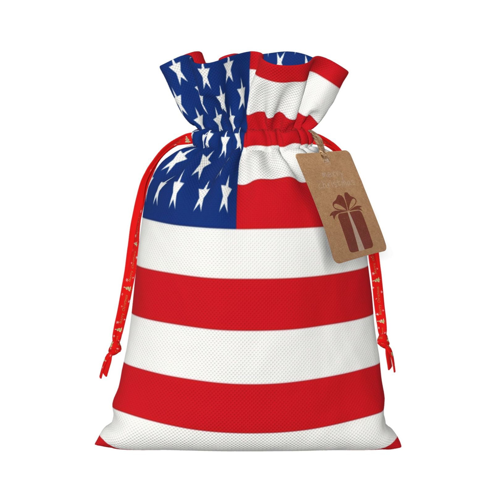 Pofeuu America Flags3 Print Burlap Bags with Drawstrings Drawstring ...
