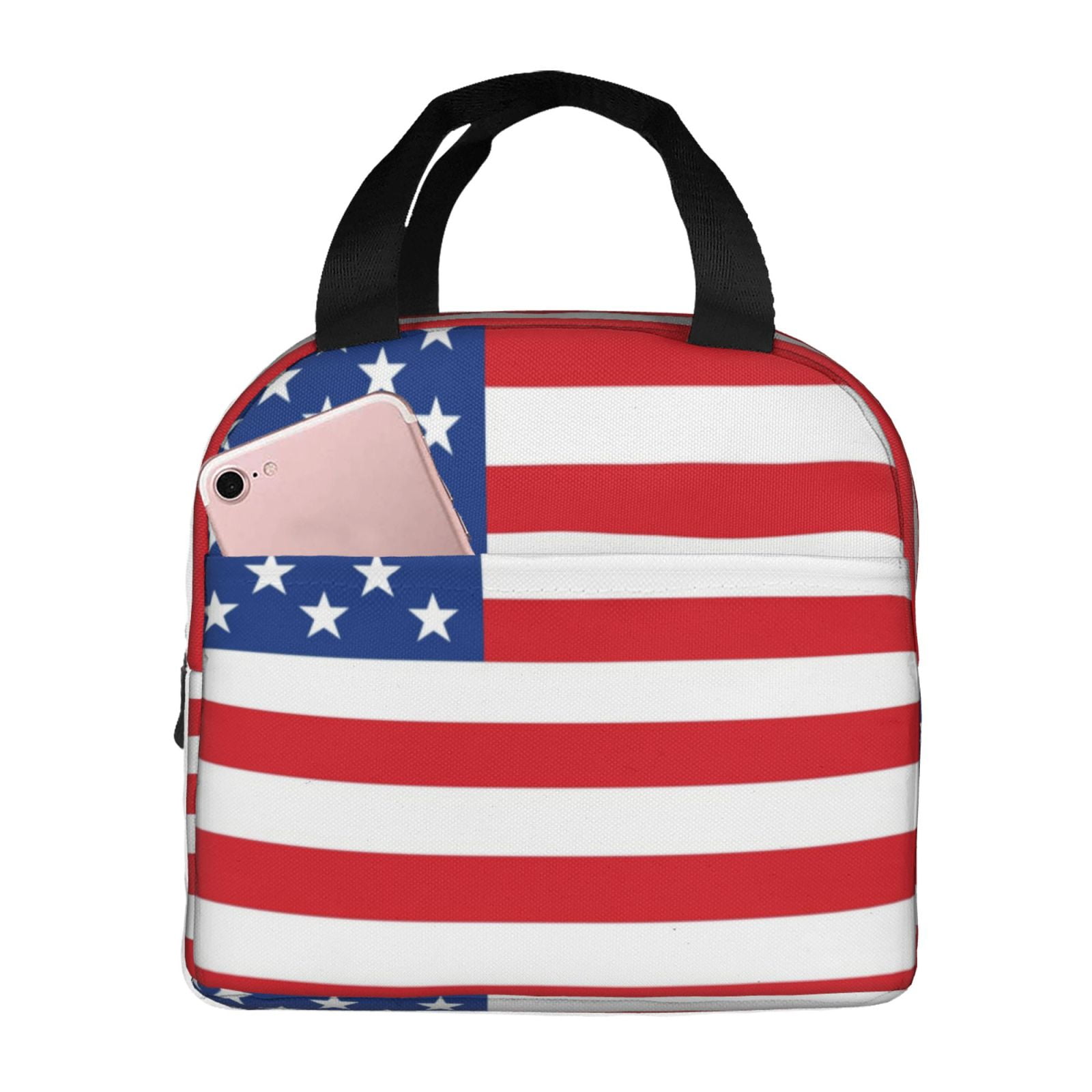 Pofeuu America Flags3 Print Lunch Bag Lunch Box Insulated Lunch Bag ...