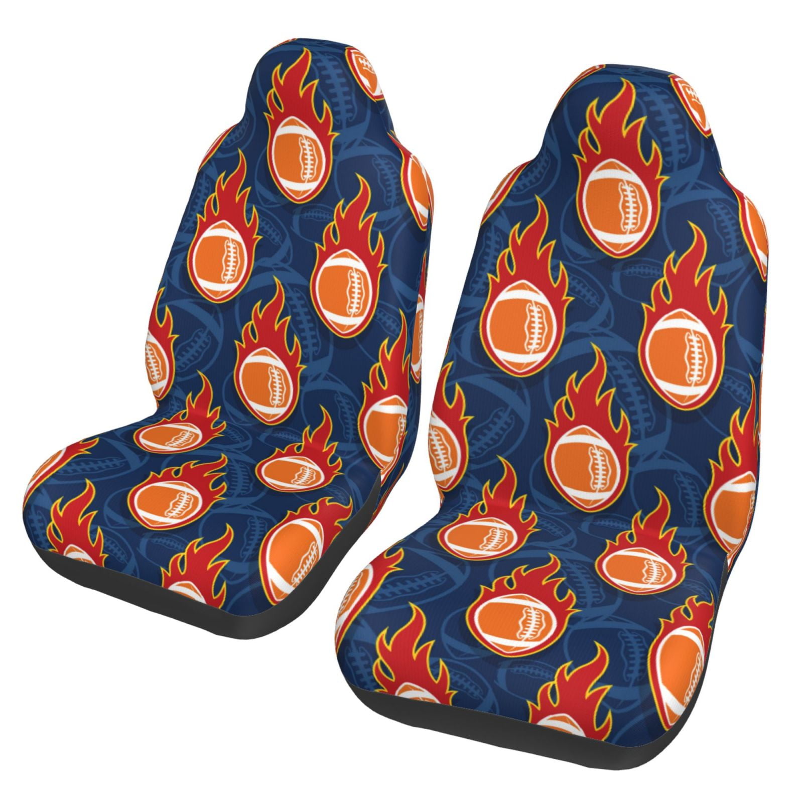 Pofeuu American Football and Fire Flames Print Automotive Car Seat ...