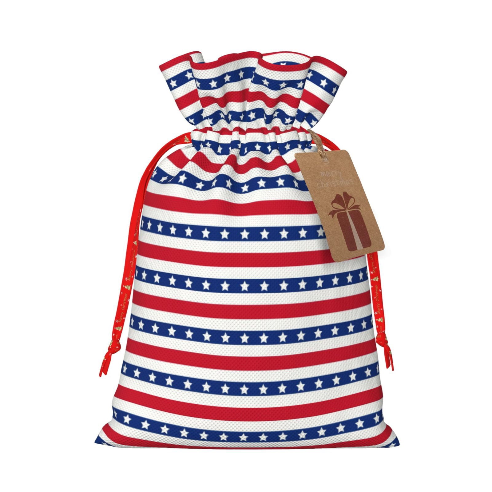 Pofeuu American Patriotic Stars And Stripes Print Burlap Bags with ...