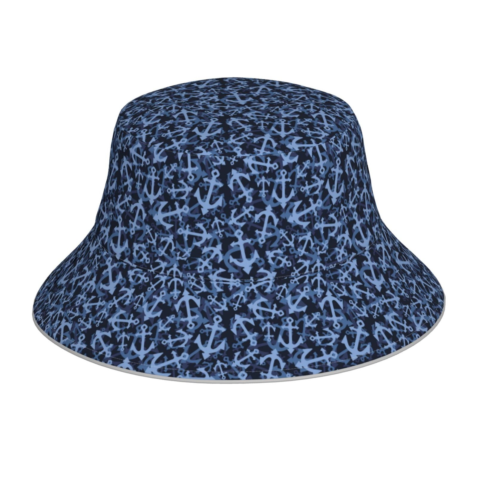 Pofeuu Anchors Ship Print Bucket Hat for Women Men Reflective Bucket ...