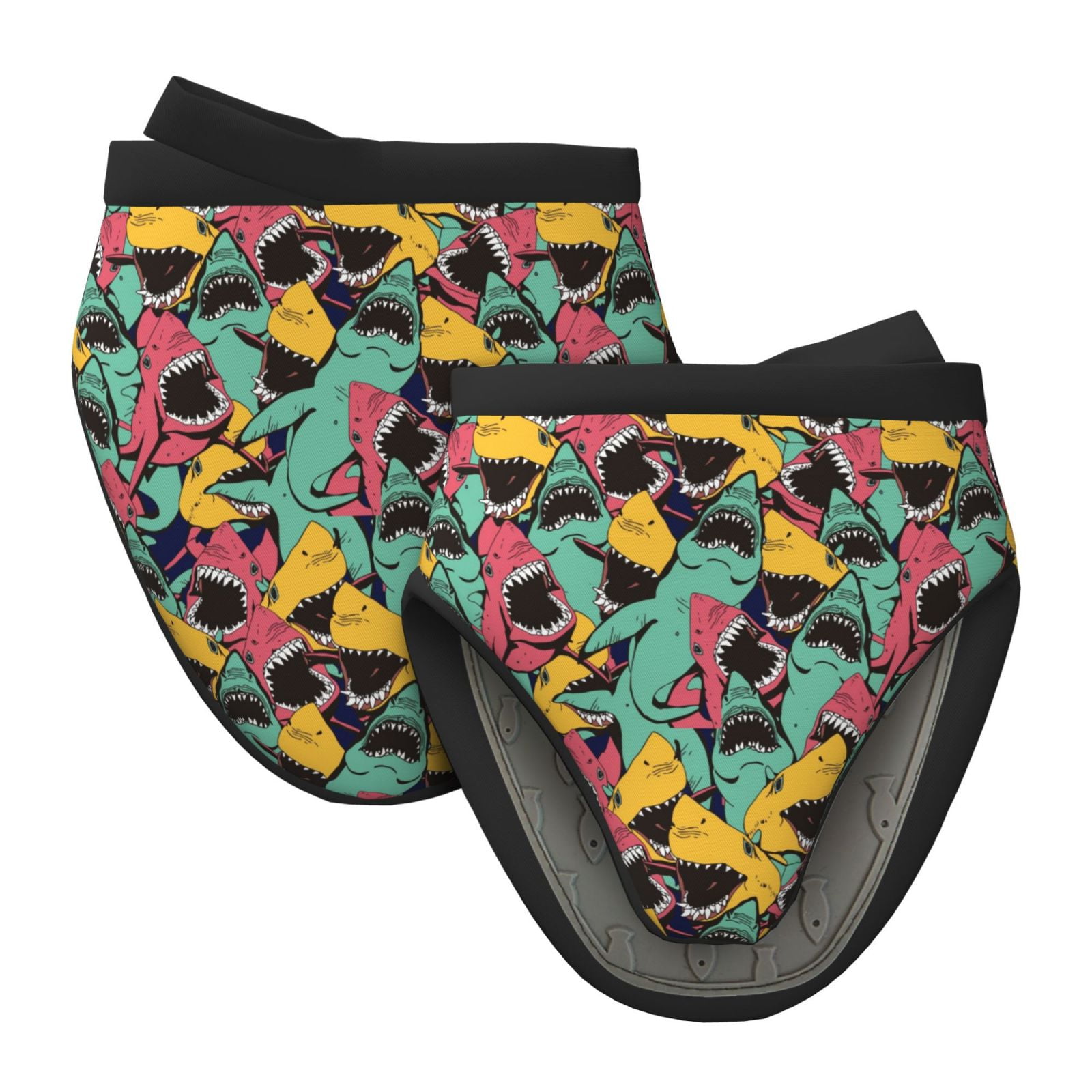 Pofeuu Angry Shark Pattern Print Thickened Mini Silicone Oven Mitts ...