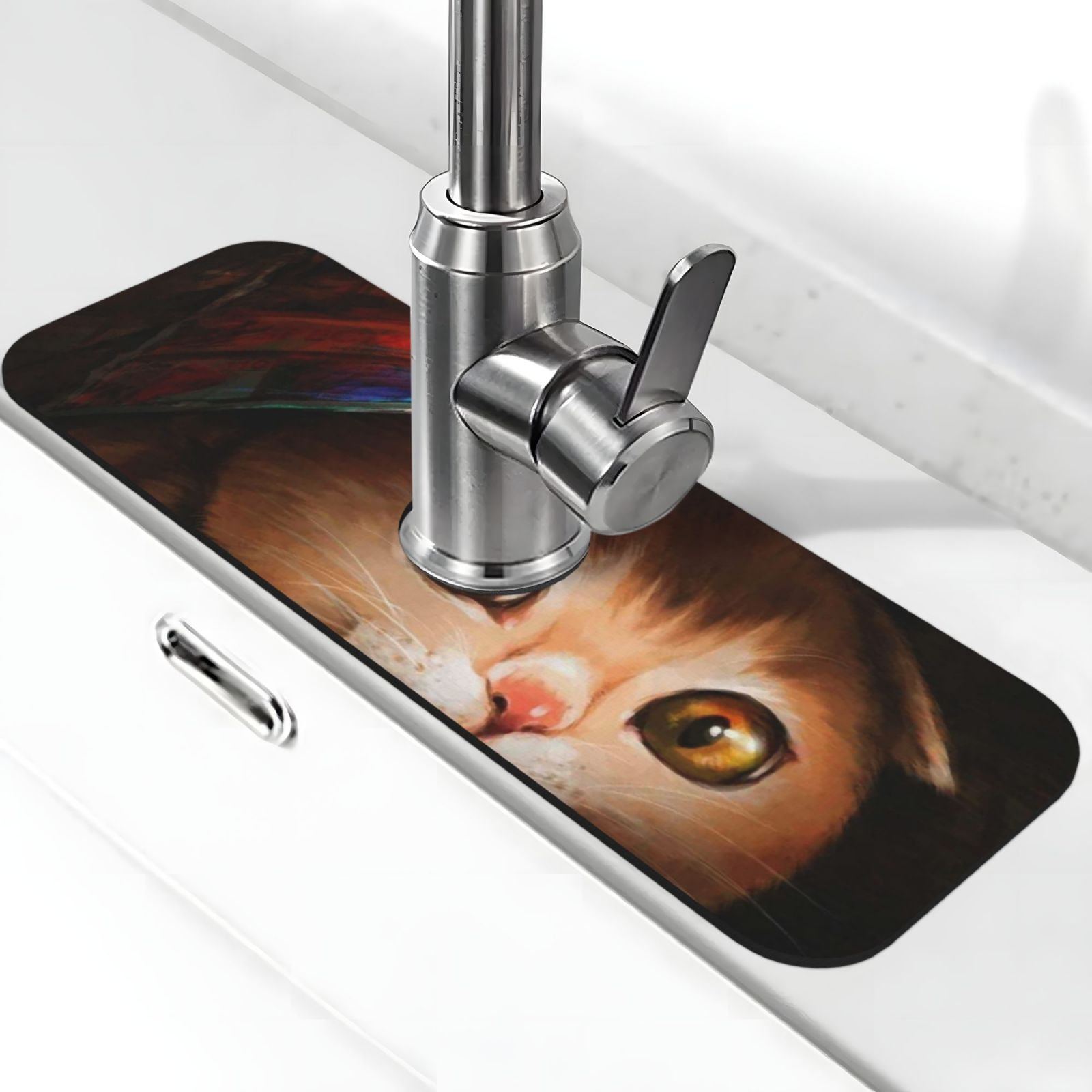 Pofeuu Animal Cat Print Splash Guard for Sink Faucet Sink Gadgets ...