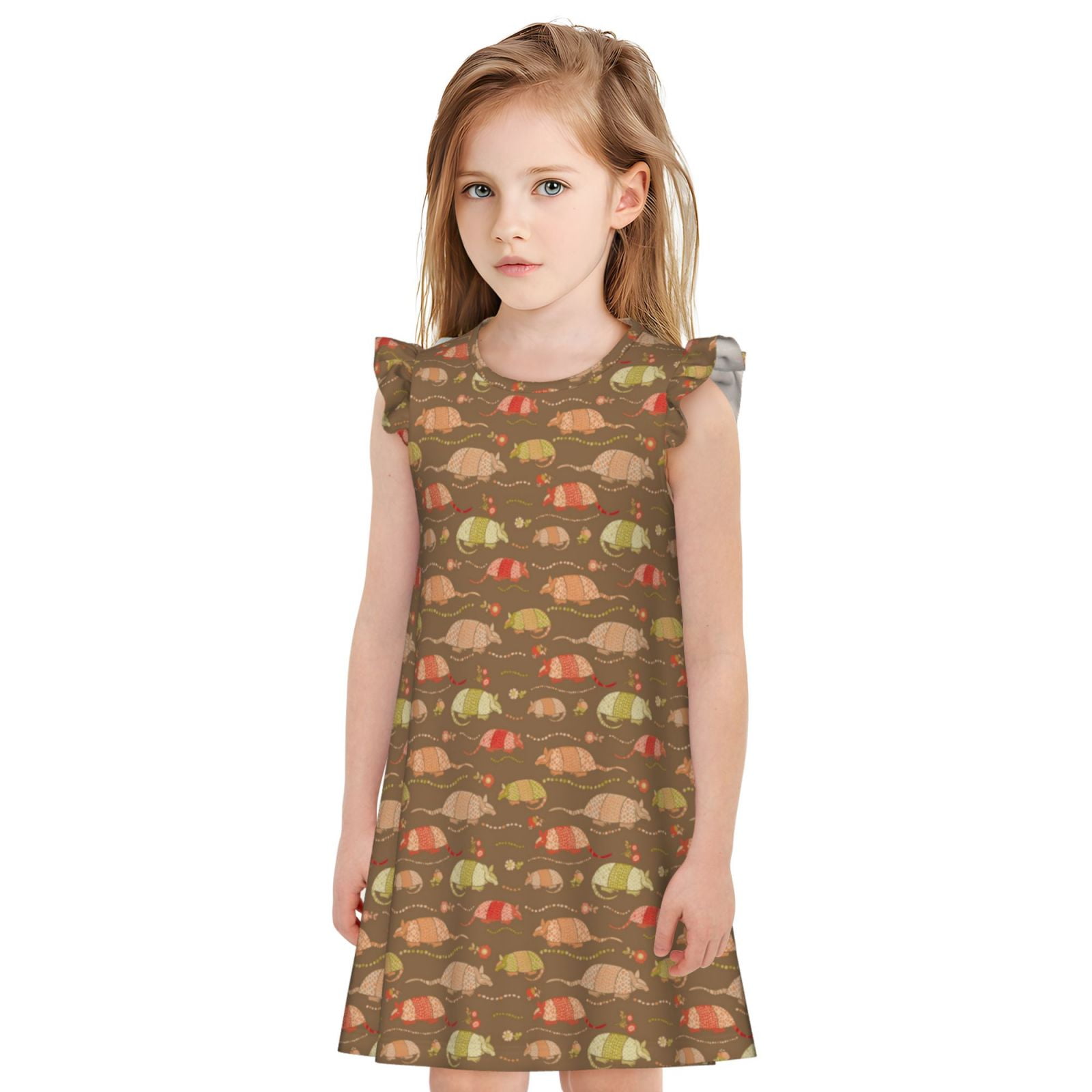 Pofeuu Armadillo Floral 1 Print Girls Nightgowns, Nightgown Princess ...