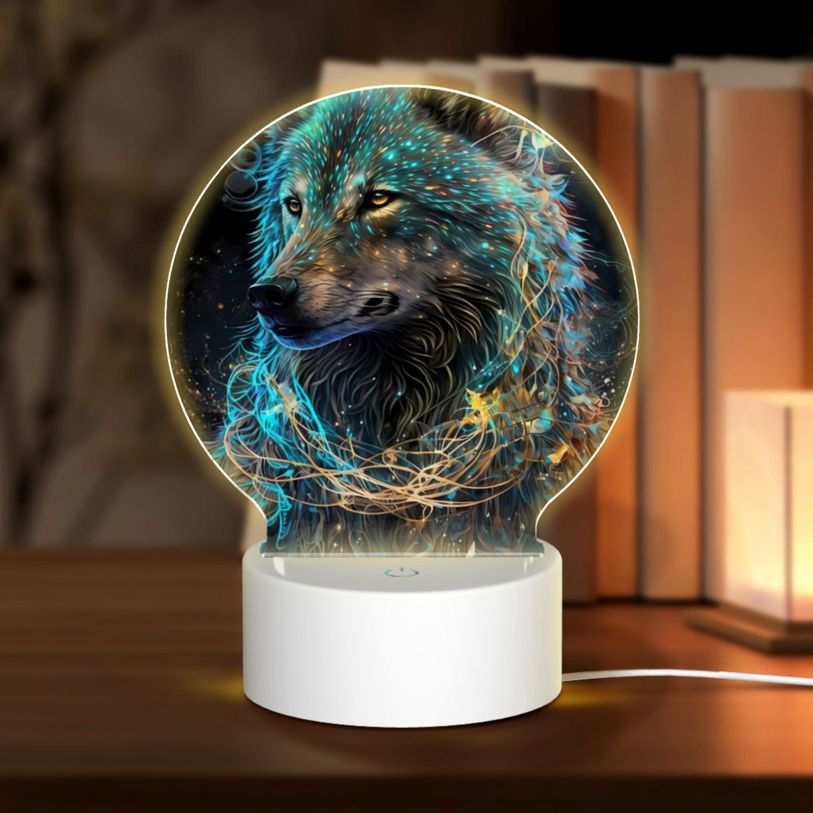 Pofeuu Artistic Light Dot Wolf、 Print LED Christmas Night Light Lamp ...