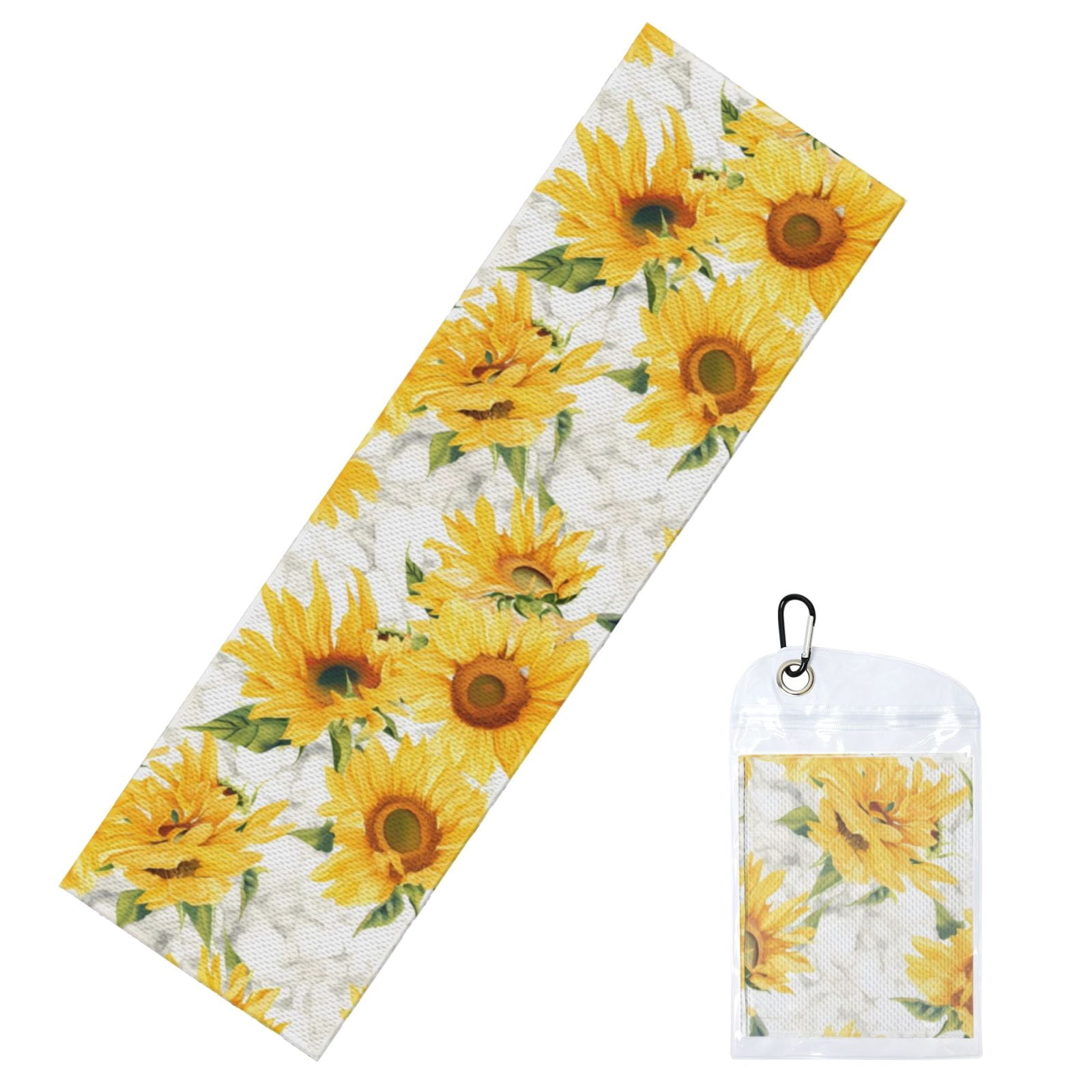 Pofeuu Artistic Marble Pattern Sunflower Print Cooling Towel Cold Towel ...