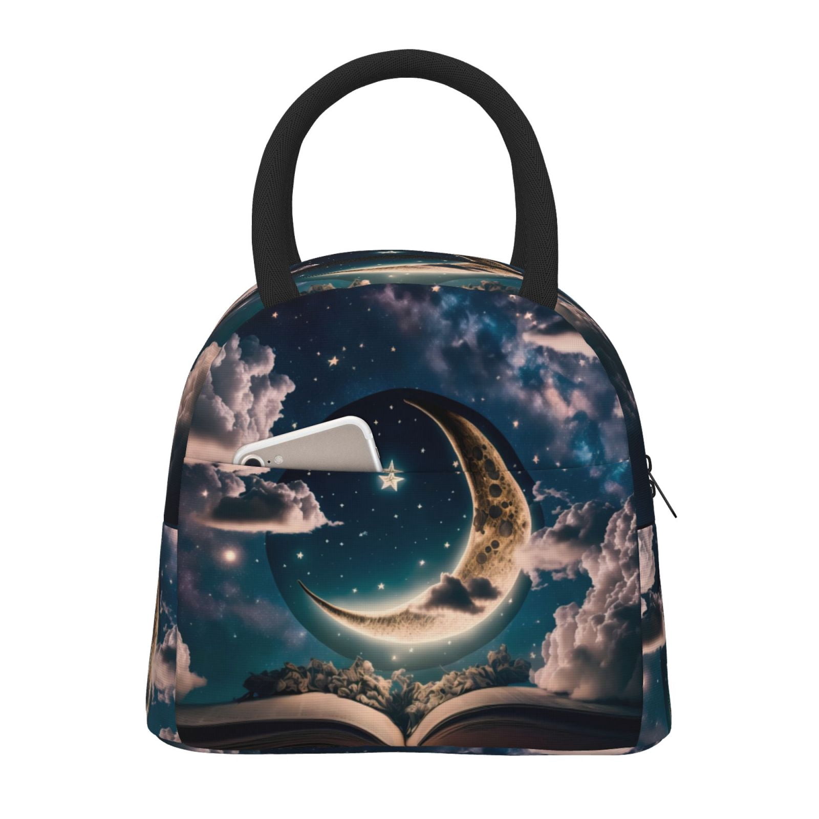 Pofeuu Artistic Starry Sky Moon Book Print Lunch Bag for Adult ...